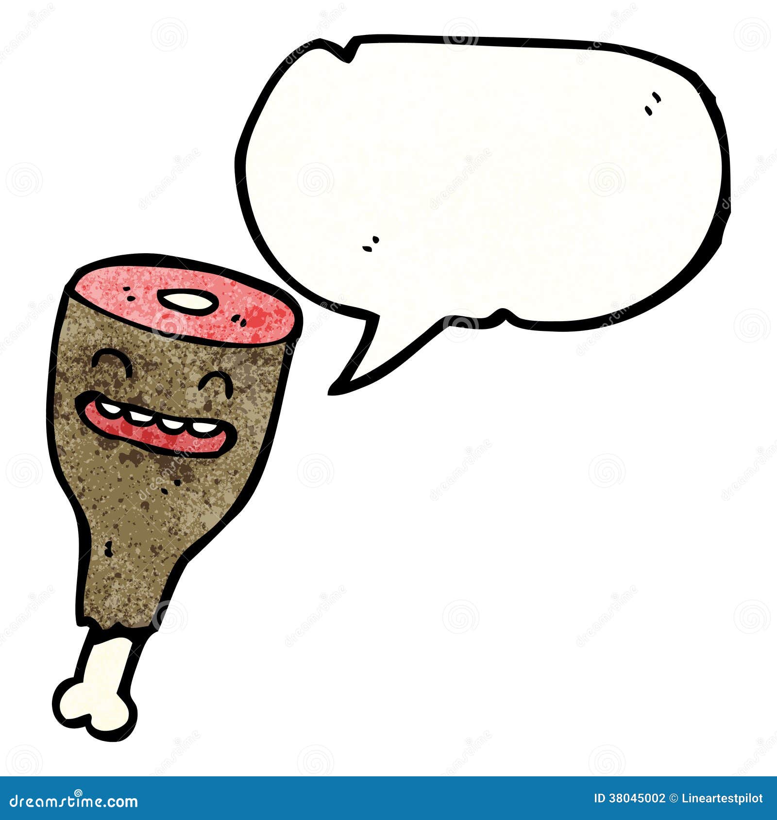 Leg of Meat Cartoon Character with Speech Bubble Stock Vector ...