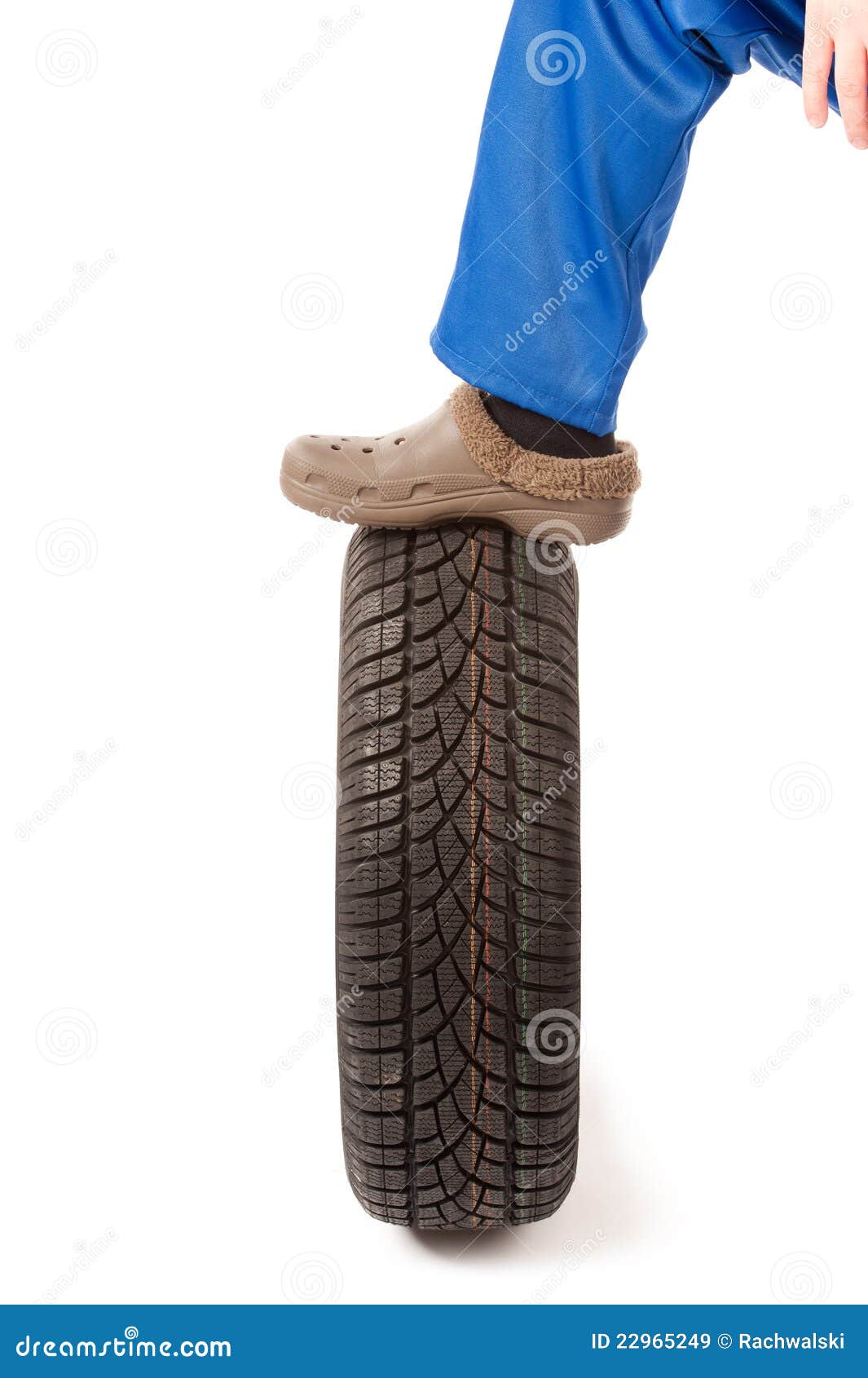 Leg on New Car Tires in Studio Stock Image - Image of tire, transport ...