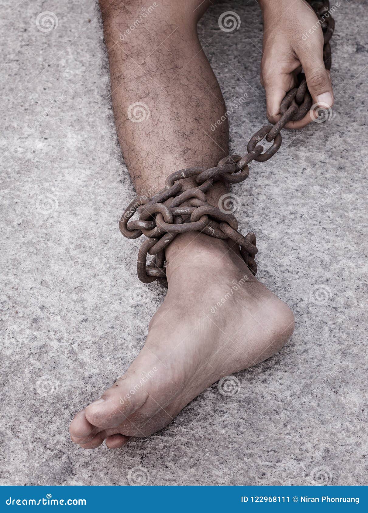 Leg of the Prisoners Were Bound with Chains. Stock Image - Image of ...