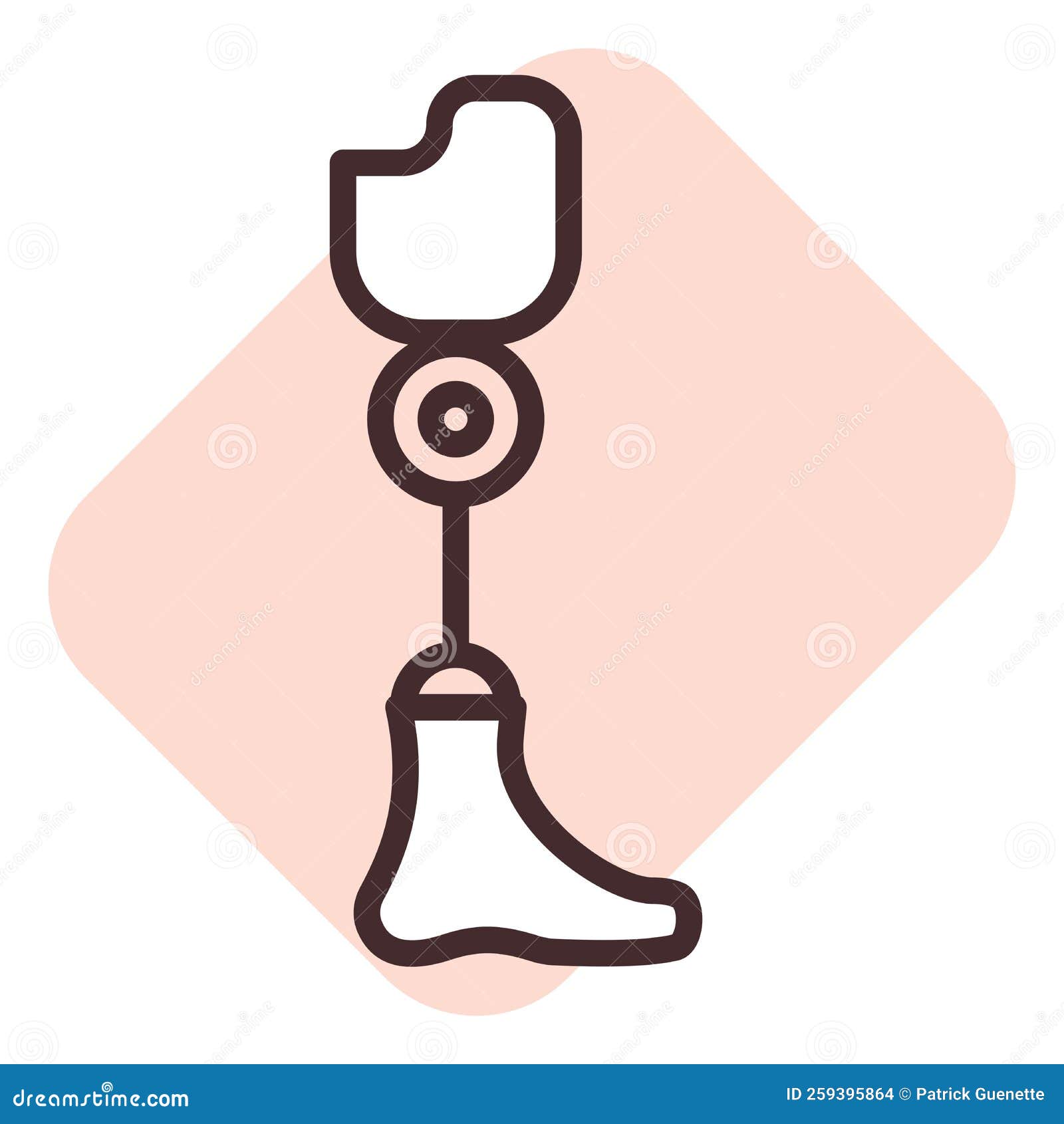 Leg prosthetics, icon stock vector. Illustration of icon - 259395864