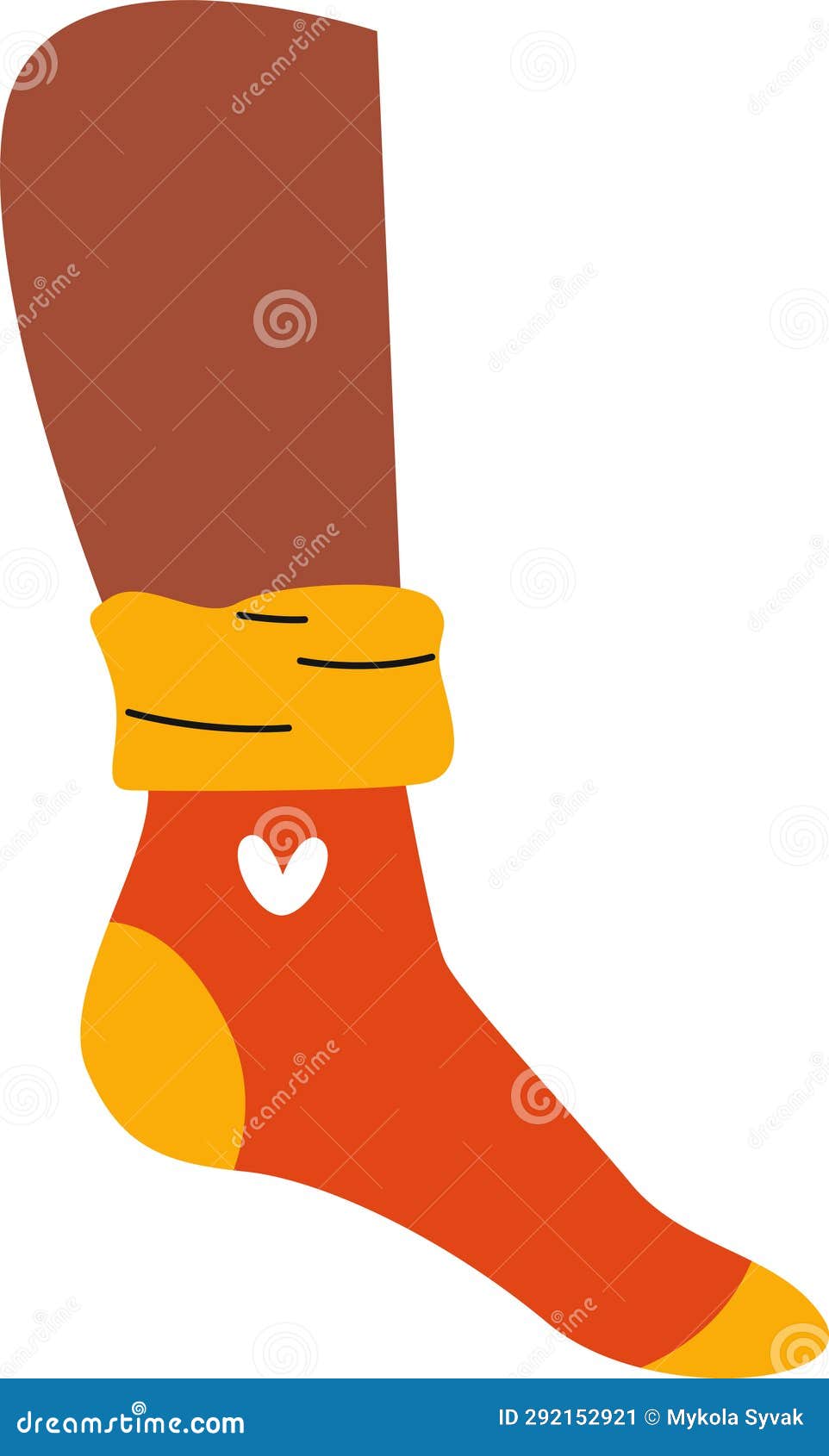Leg in Sock stock vector. Illustration of wear, girl - 292152921