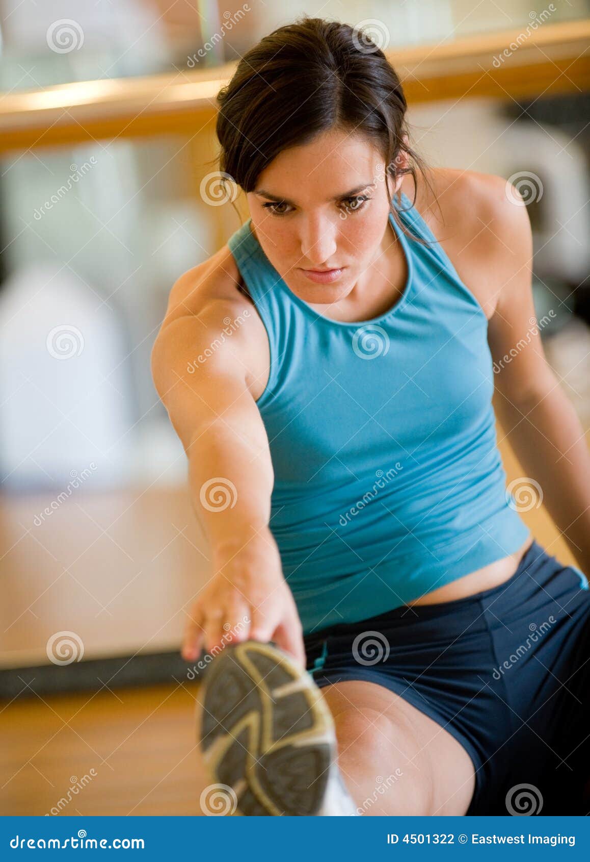 Leg Stretch stock photo. Image of reflection, exercise - 4501322