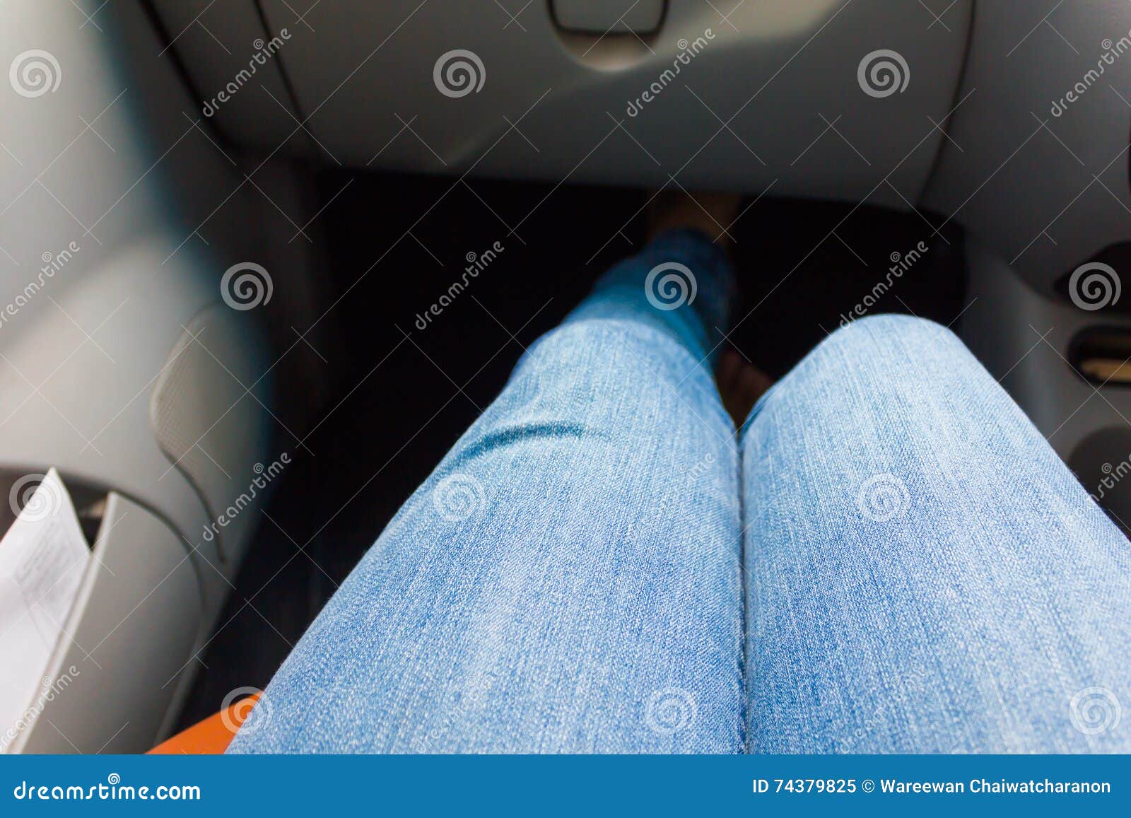 Leg with Wearing Jeans, Sitting in Car Stock Image - Image of trouser ...