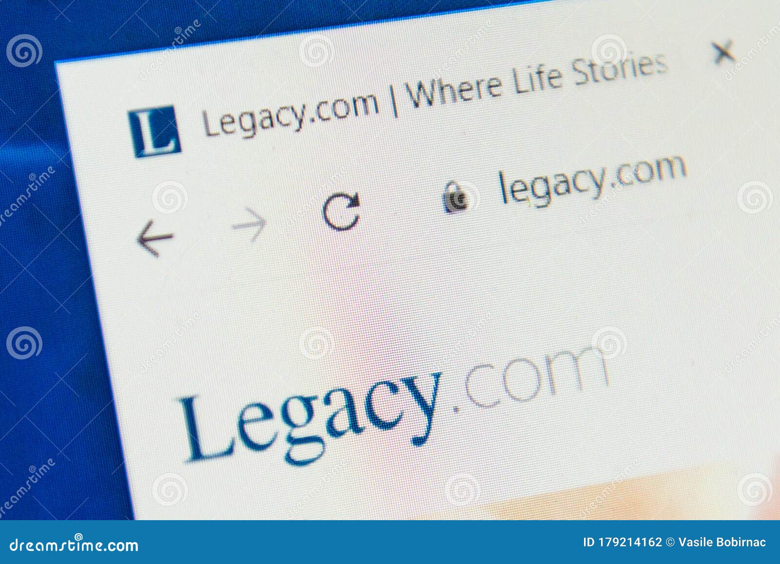 Legacy.com Web Site. Selective Focus. Editorial Photography - Image of ...