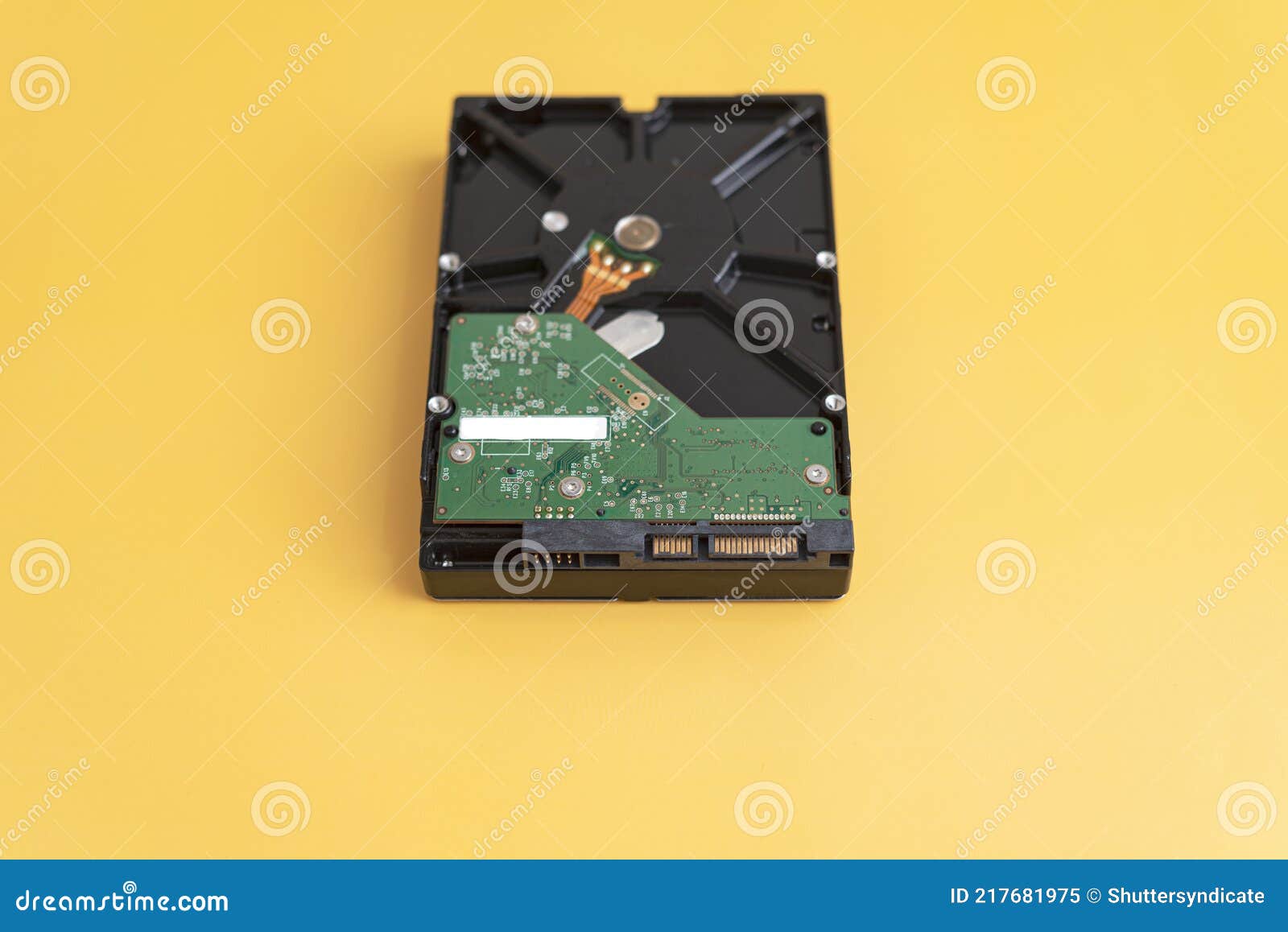 Hdd Disk And Red Sata Wire On Light Background, Data Storage Royalty ...