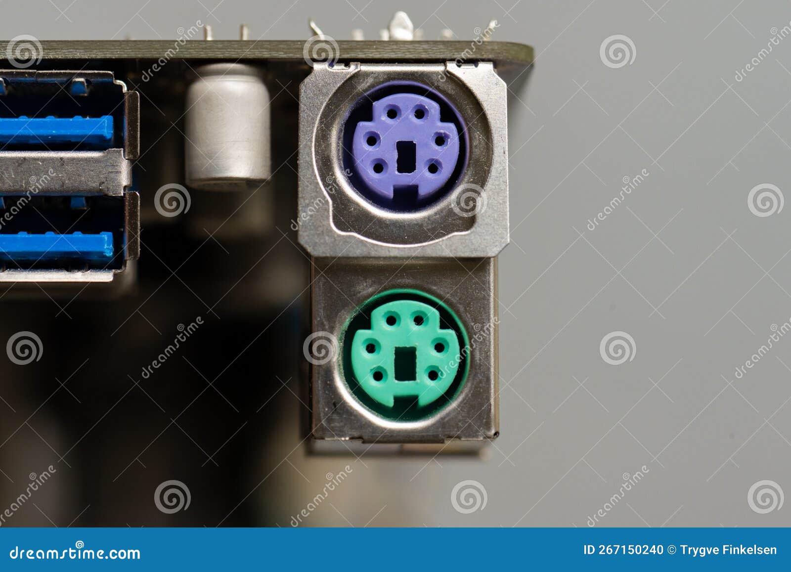Legacy Ps2 Connector Ports For Mouse And Keyboard On A Computer