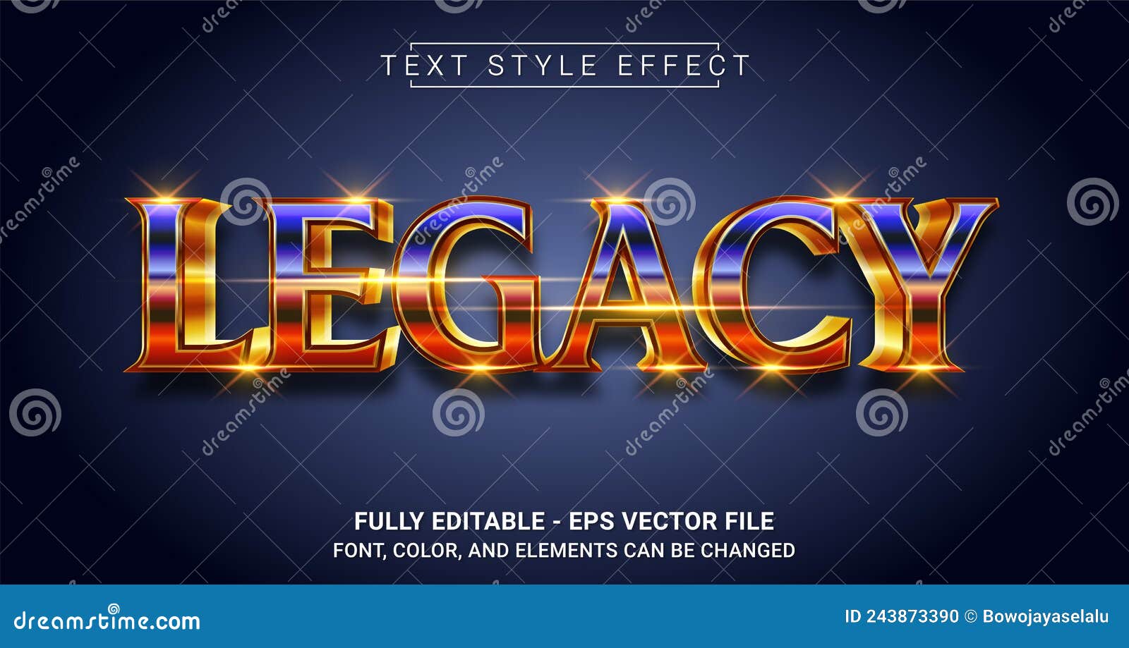 Legacy Text Style Effect. Editable Graphic Text Template Stock Vector ...