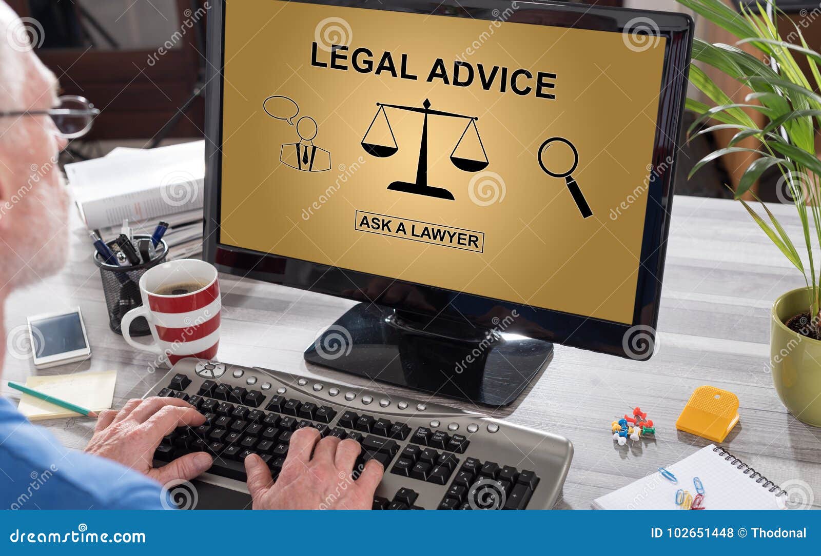 Legal Advice Concept on a Computer Stock Photo - Image of expertise ...