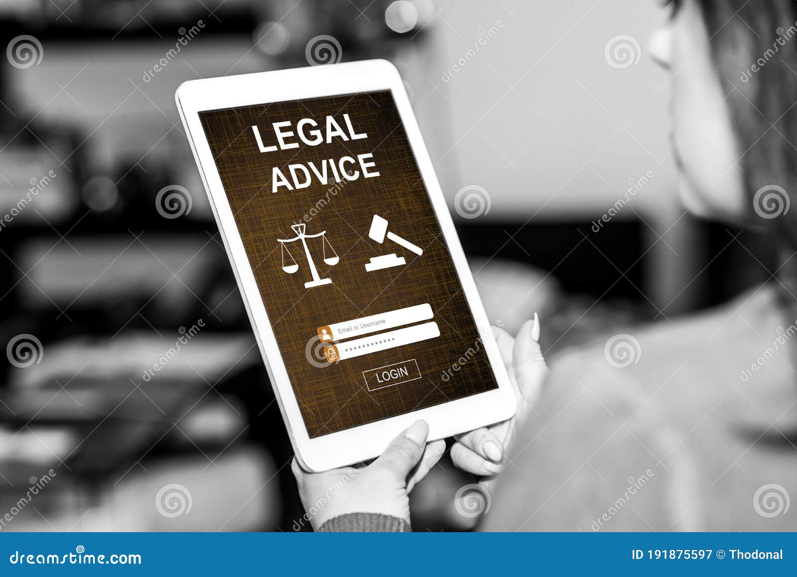 Legal Advice Concept on a Tablet Stock Image - Image of service ...