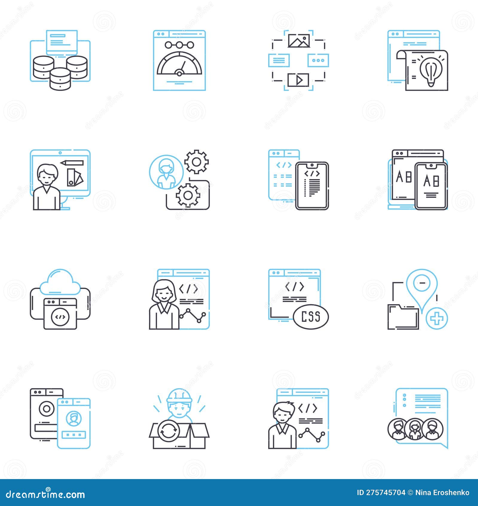 Legal Assistance Linear Icons Set Lawyers Litigation Counsel