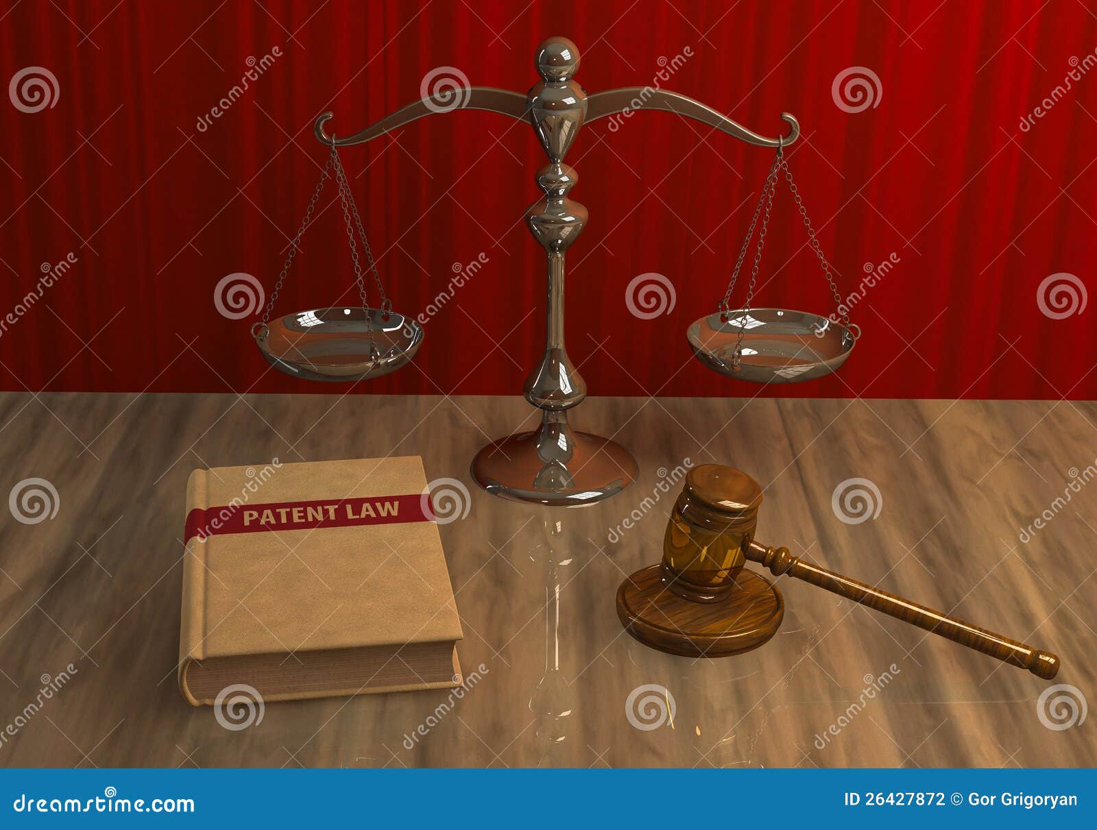 Legal Attributes: Gavel, Scale and Law Book Stock Illustration ...