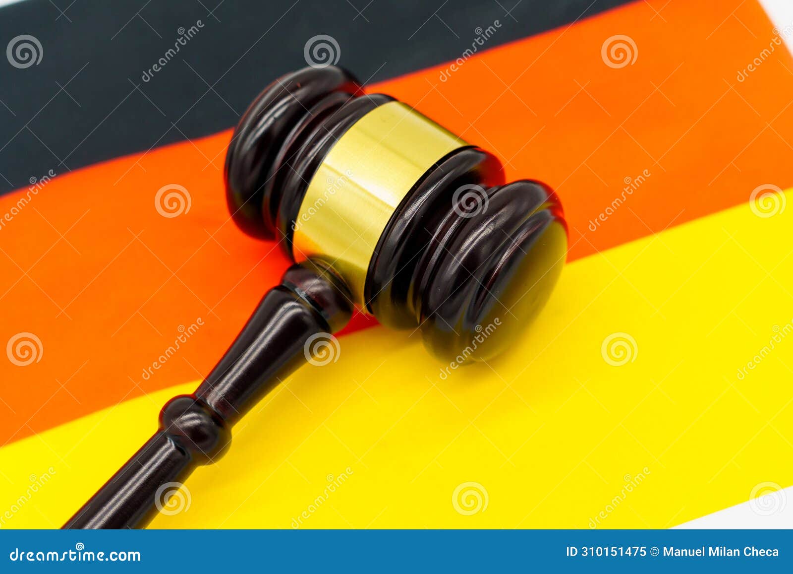 Legal Authority in Germany Represented by a Gavel on the German Flag ...