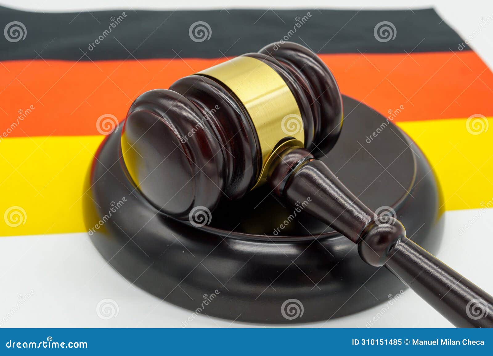 Legal Authority in Germany Represented by a Gavel on the German Flag ...