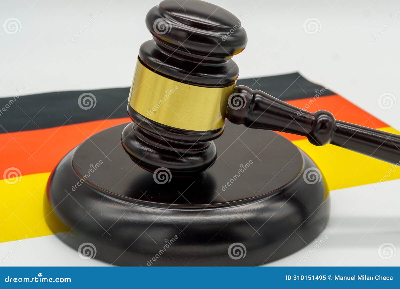 Legal Authority in Germany Represented by a Gavel on the German Flag ...