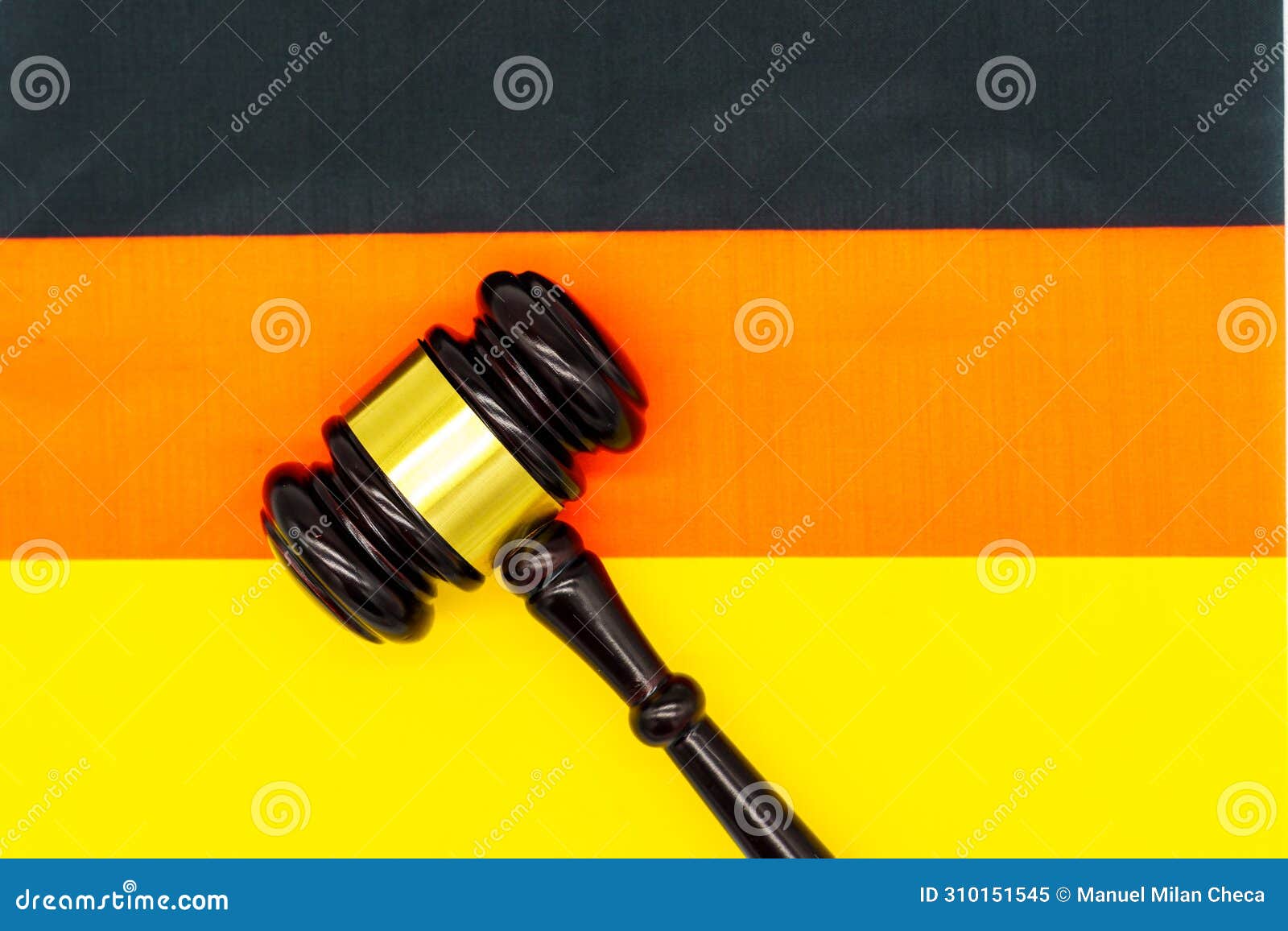Legal Authority in Germany Represented by a Gavel on the German Flag ...