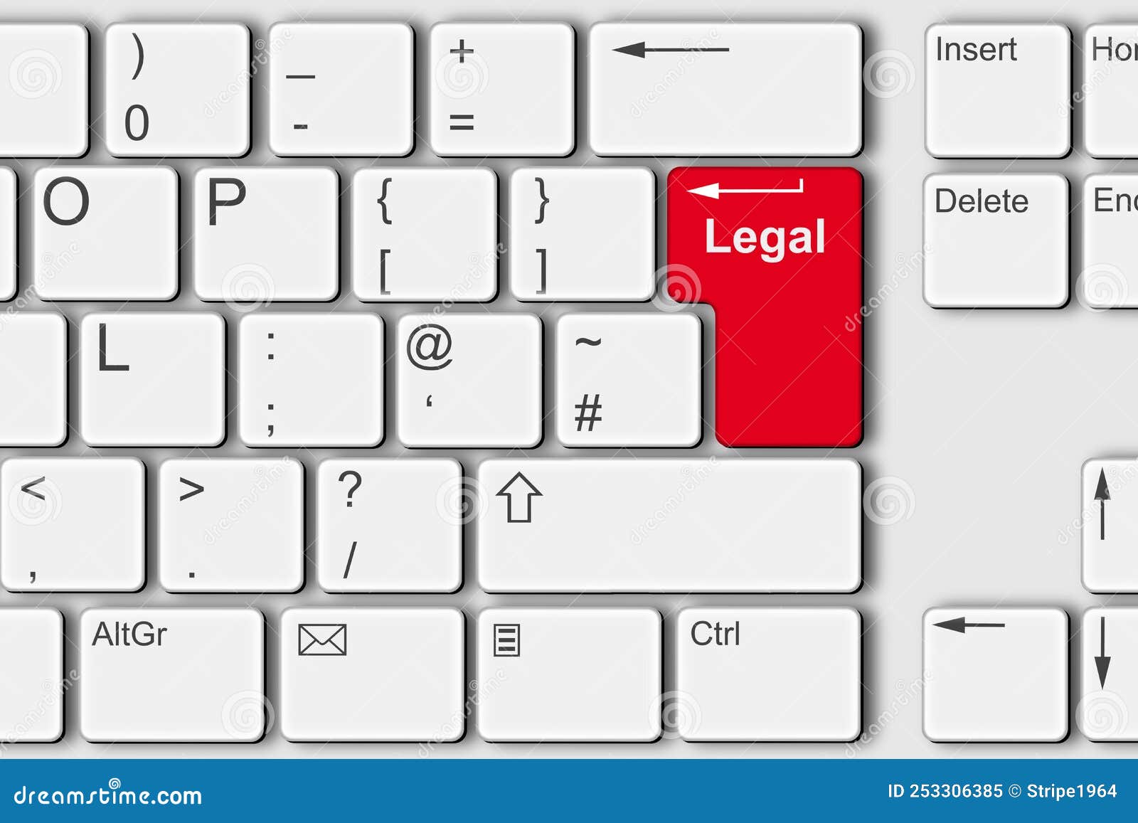 Legal Concept PC Computer Keyboard 3d Illustration Stock Illustration ...