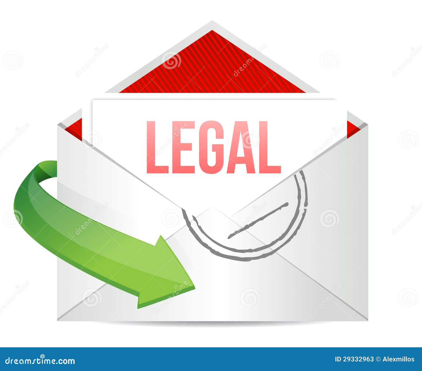 Legal Concept Representing Email Stock Illustration - Illustration of ...