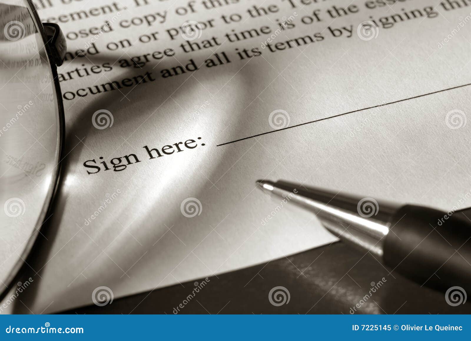 Legal Document Ready To Sign with Ink Pen Stock Image - Image of ...