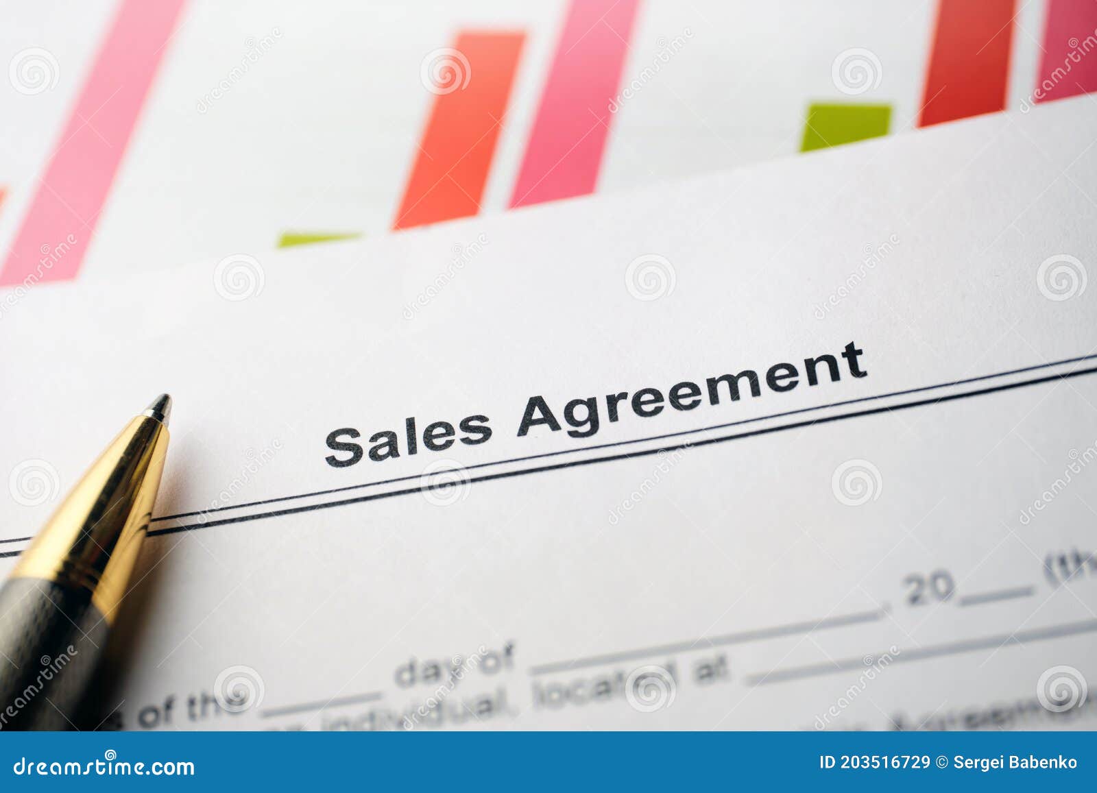 Legal Document Sales Agreement on Paper with Pen Stock Image - Image of ...