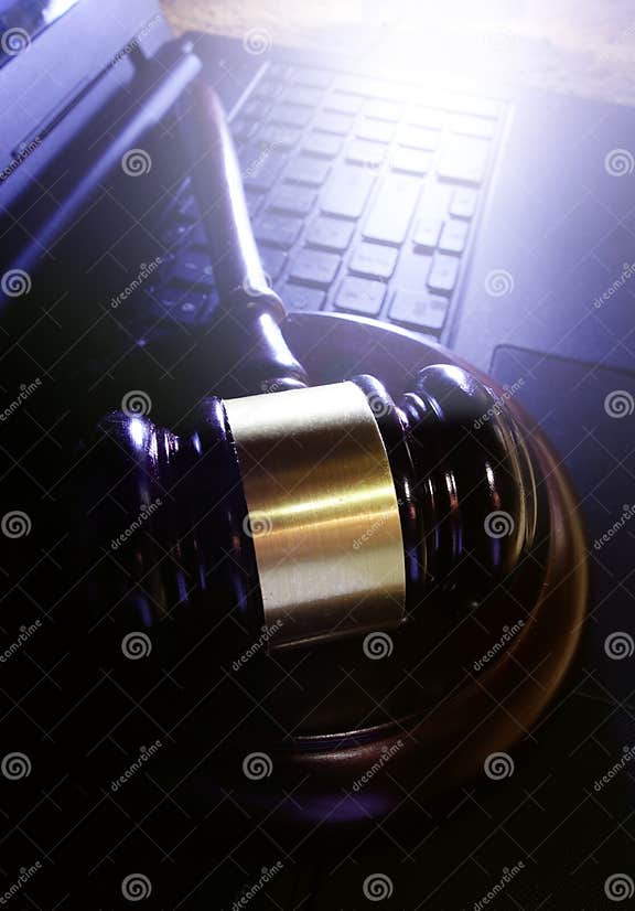 Legal Gavel on Computer Keyboard Stock Photo - Image of justice, online ...