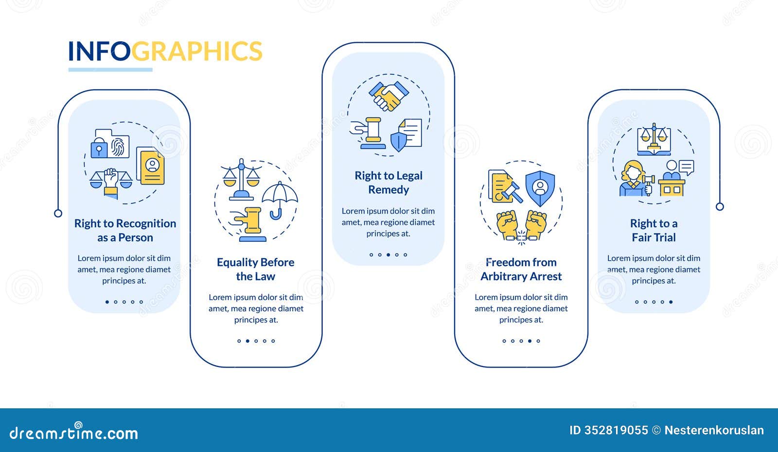 Legal Human Rights Rectangle Infographic Vector Stock Illustration ...