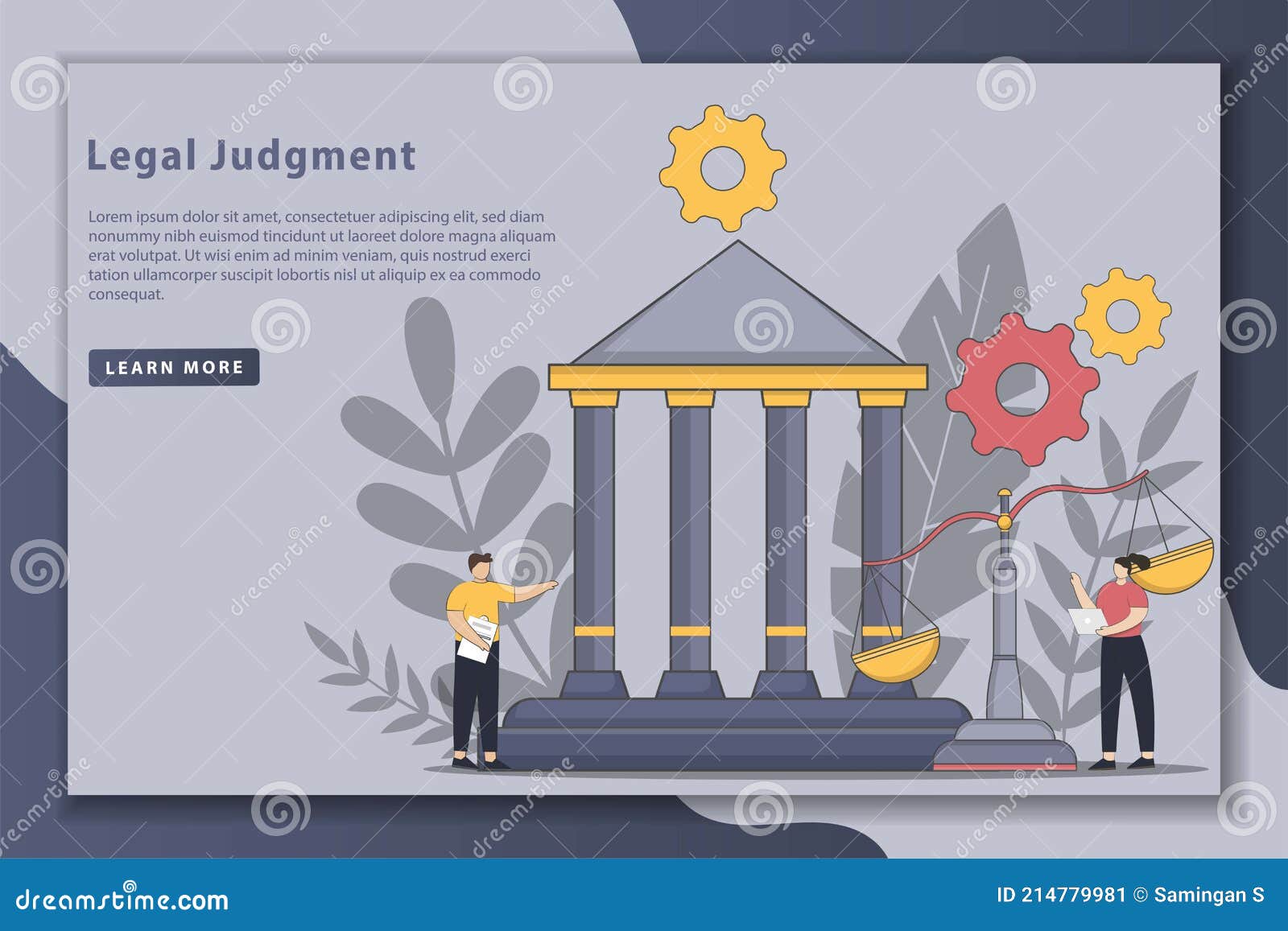 Vector Illustration Legal Judgment Landing Page Concept Stock Vector ...