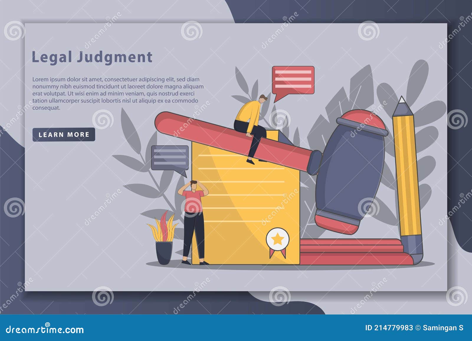 Vector Illustration Legal Judgment Landing Page Concept Stock Vector ...