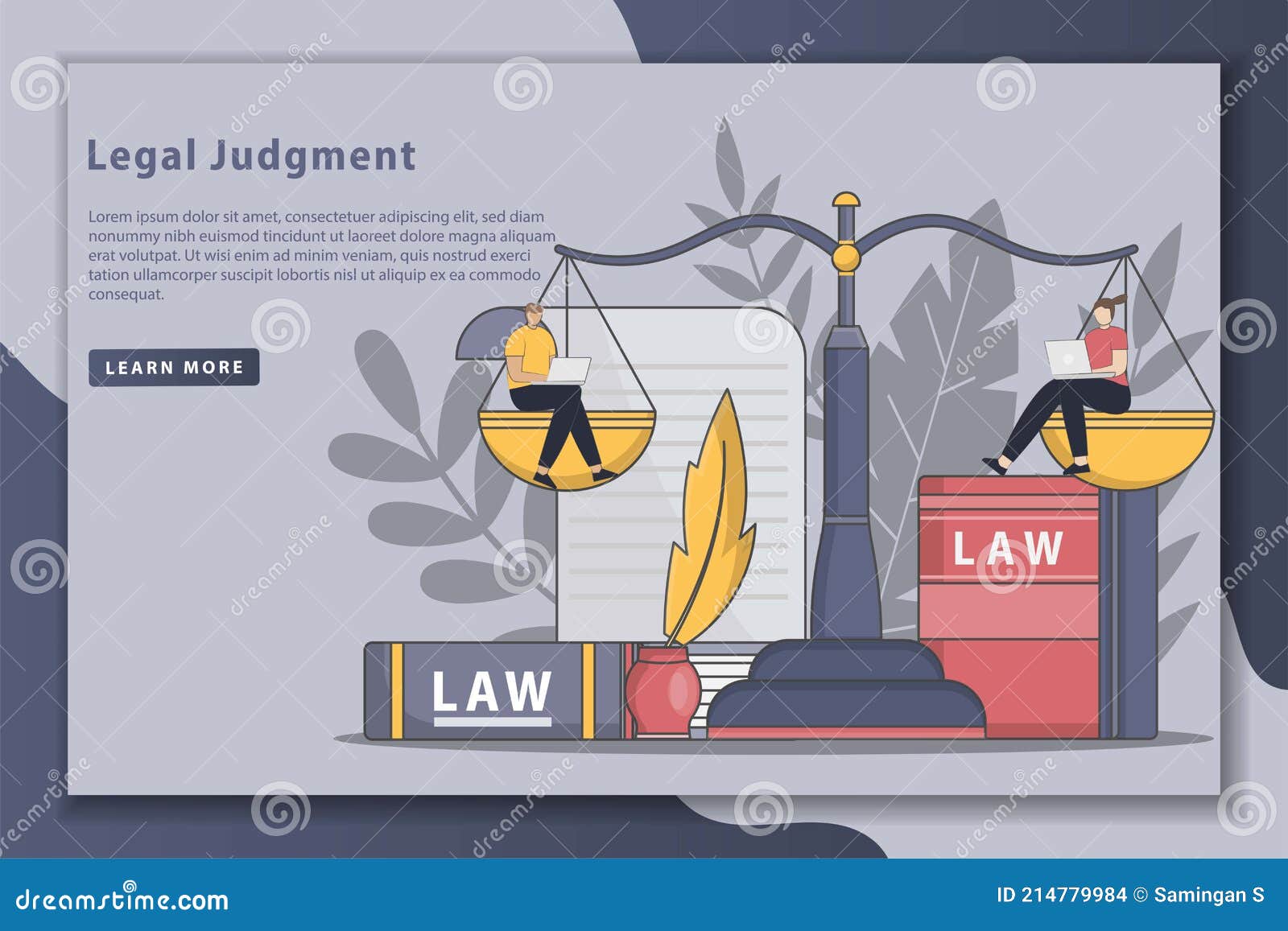Vector Illustration Legal Judgment Landing Page Concept Stock Vector ...