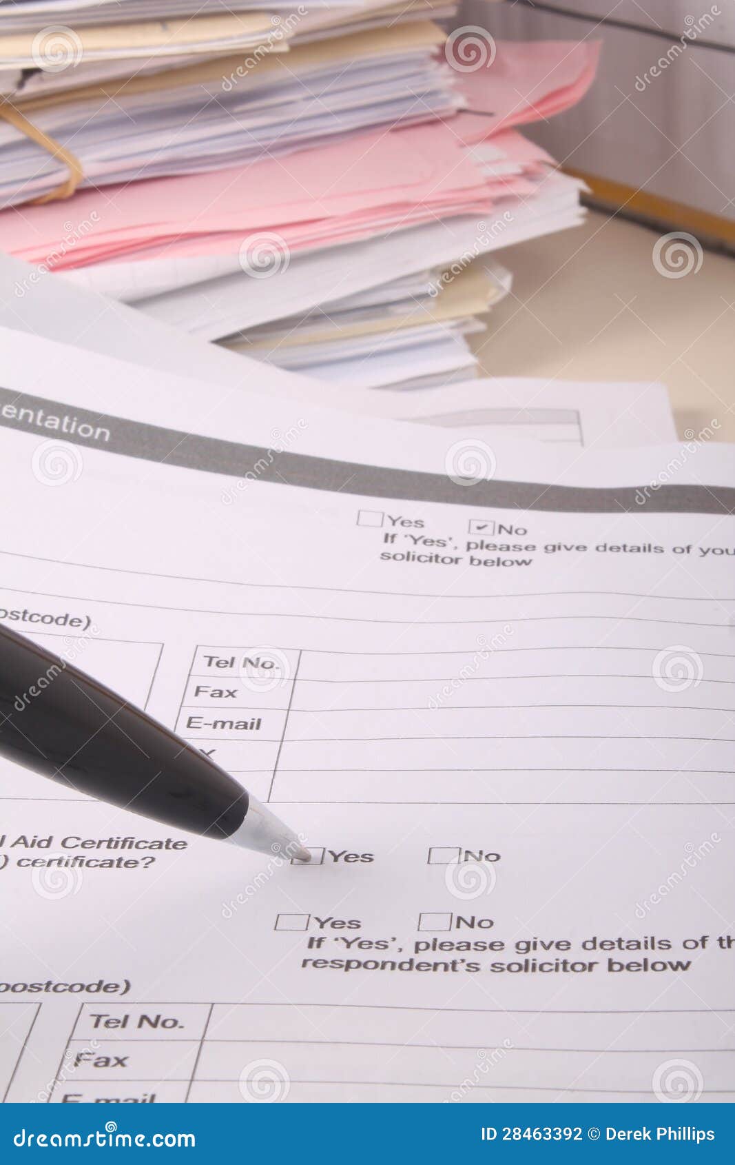 Legal Paperwork Form stock photo. Image of document, paperwork - 28463392