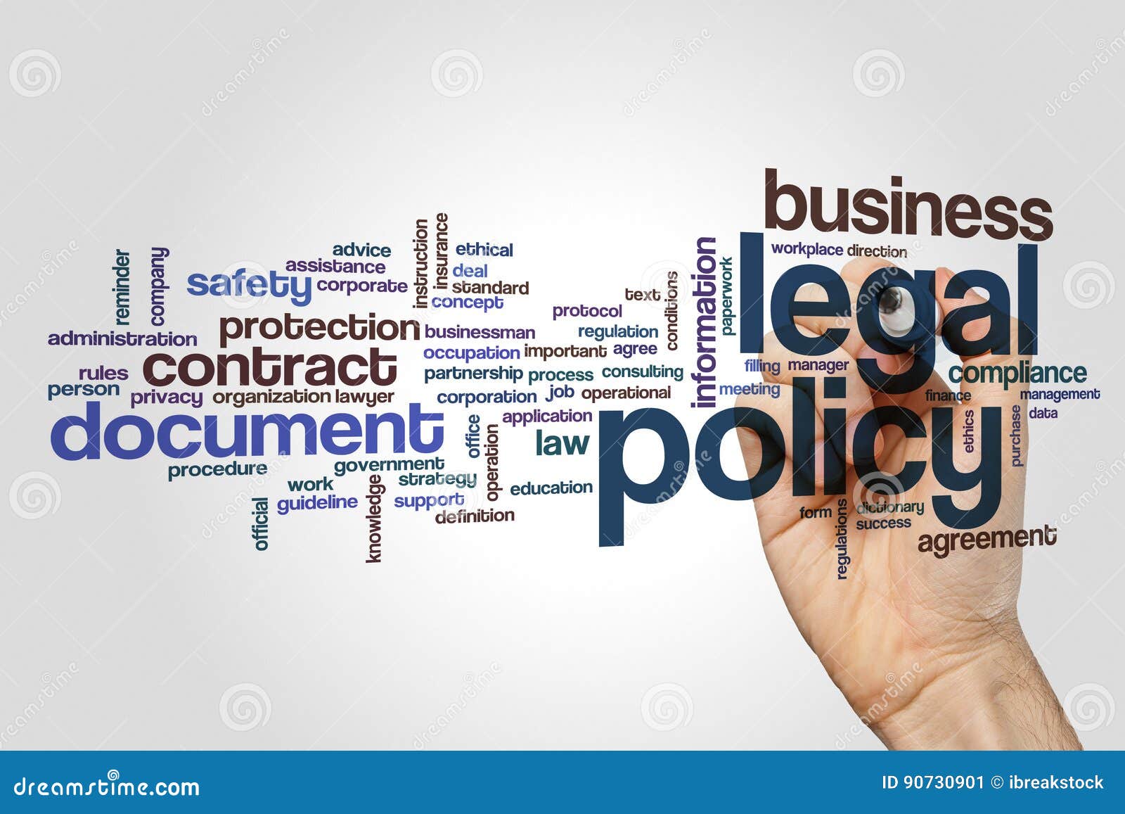Legal policy word cloud stock image. Image of agreement - 90730901