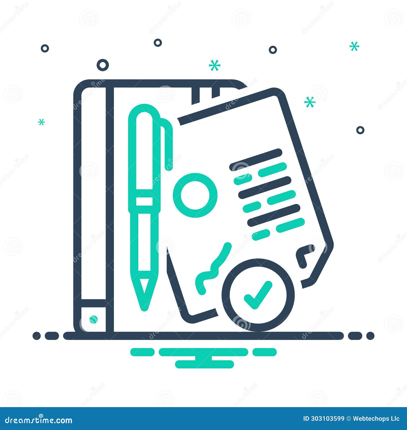 Mix Icon for Legal Process, Paperwork and Case Stock Vector ...