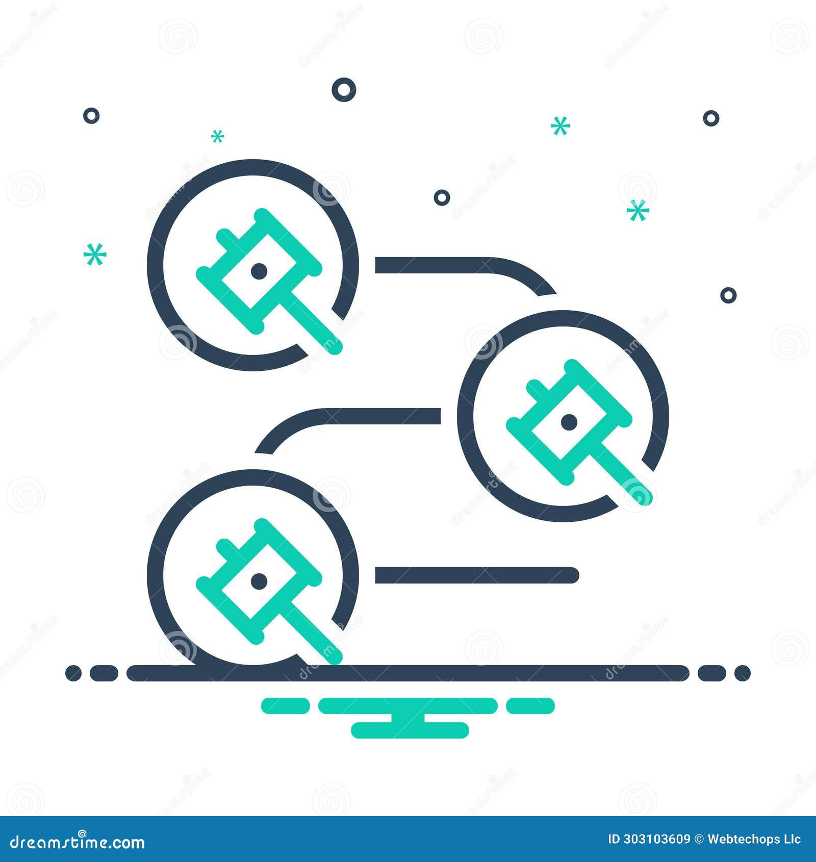 Mix Icon for Legal Process, Case and Hammer Stock Vector - Illustration ...