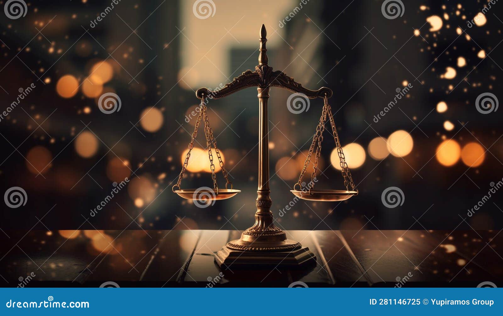 Legal System Symbol of Justice on Wooden Table, Selective Focus ...