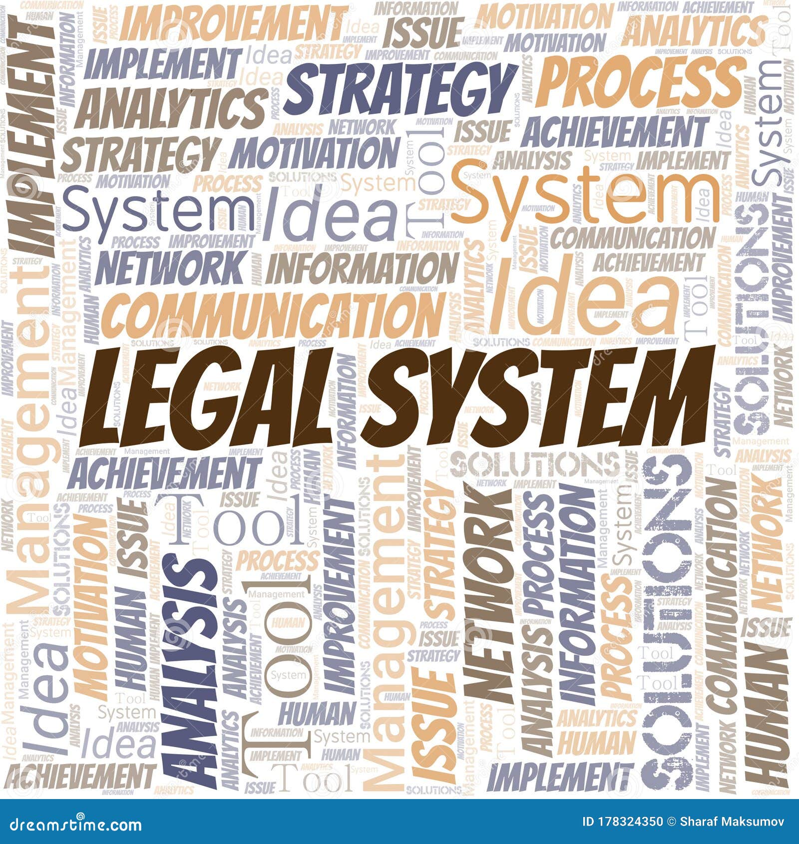 Legal System Typography Vector Word Cloud. Stock Illustration ...