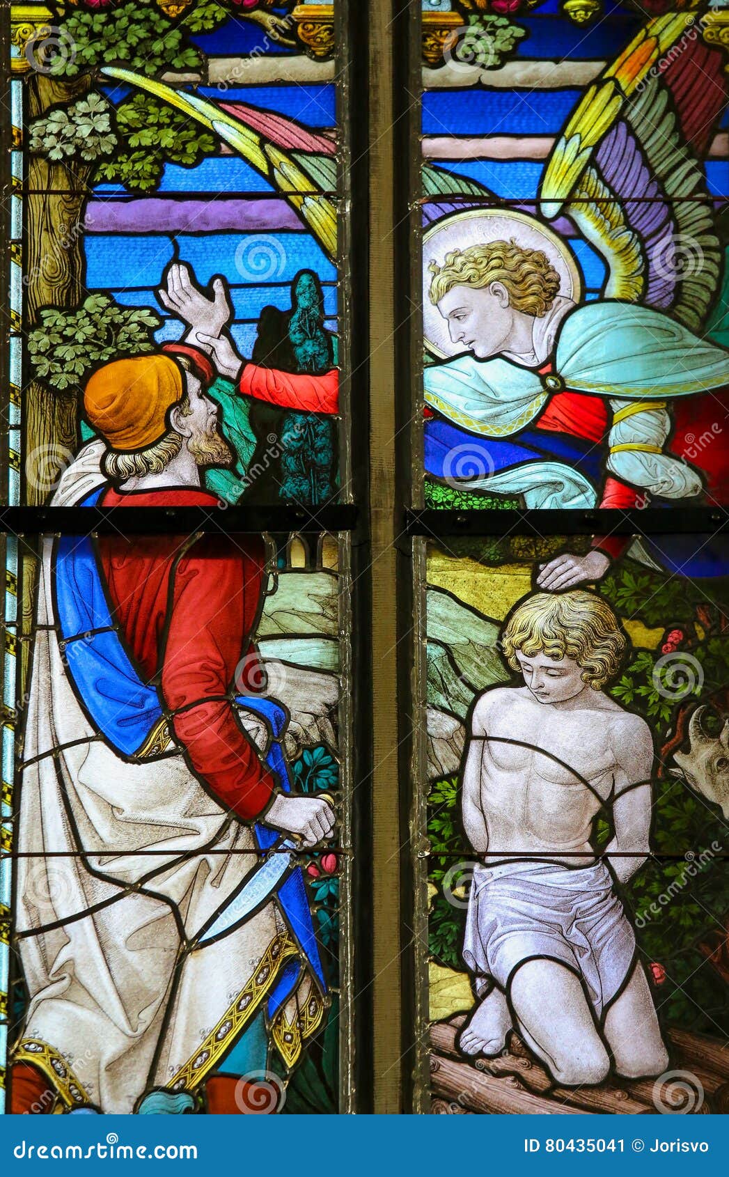 Legando Di Isaac Sul Supporto Moriah Da Abraham Immagine Stock ...