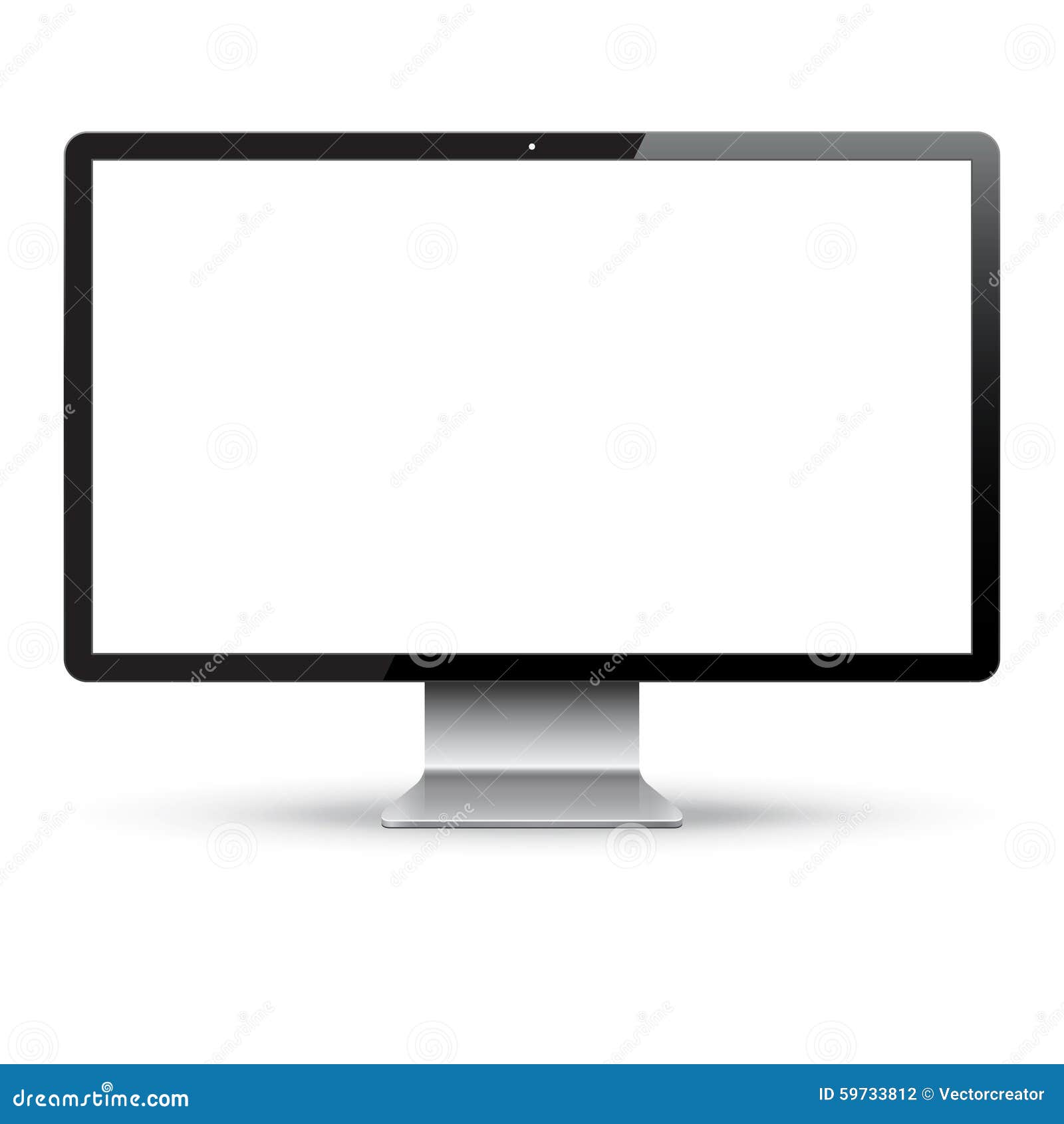 Lege Computermonitor Op Wit Vector Illustratie - Illustration of binnen ...