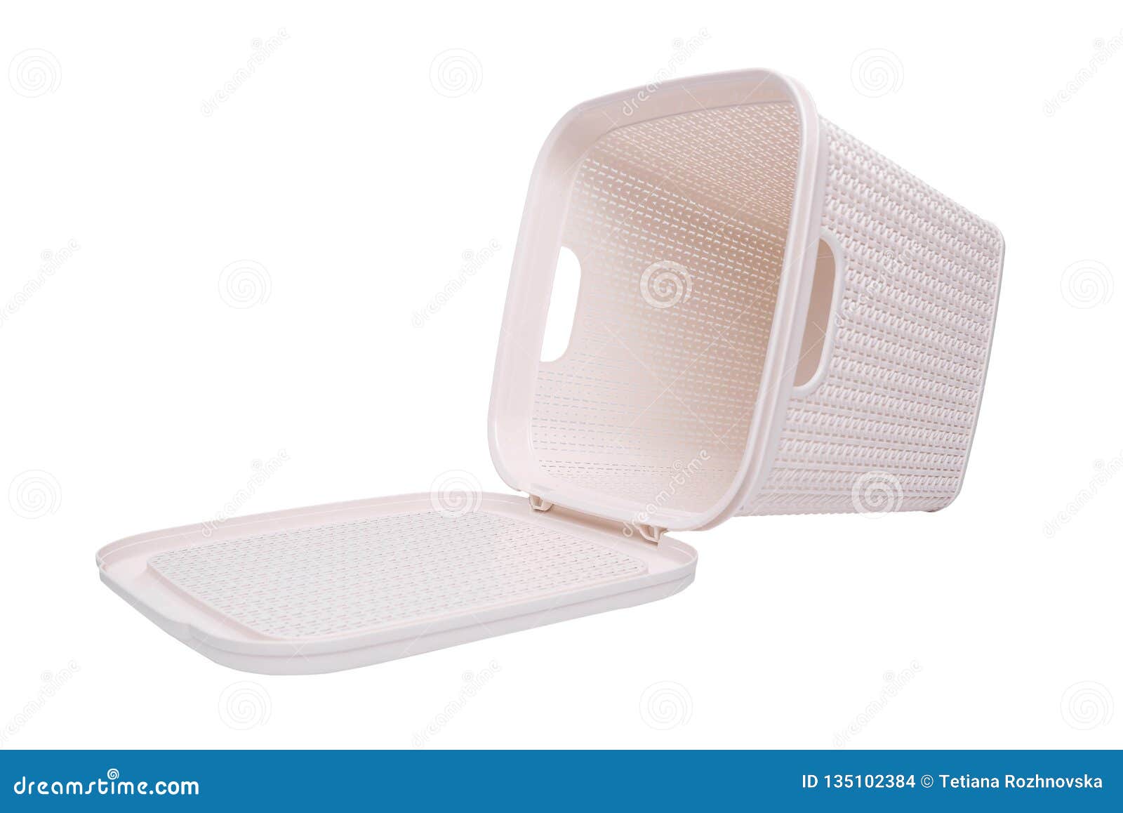 Lege Plastic Wasmand Met Open Deksel Stock Foto - Image of kleding ...