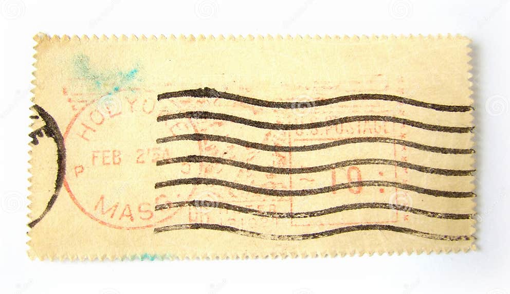 Lege Postzegel Met Poststempels Stock Afbeelding - Image of poststempel ...