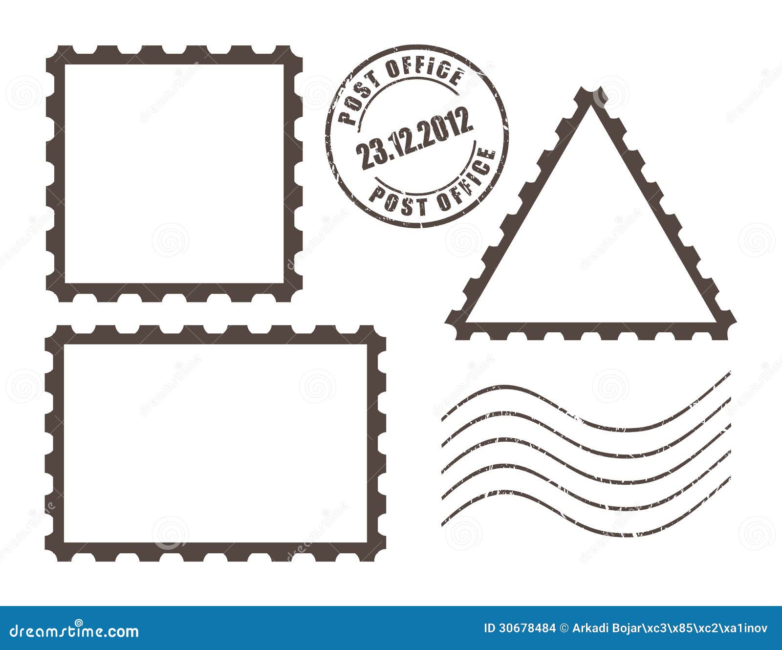 Lege postzegels vector illustratie. Illustration of kaart - 30678484