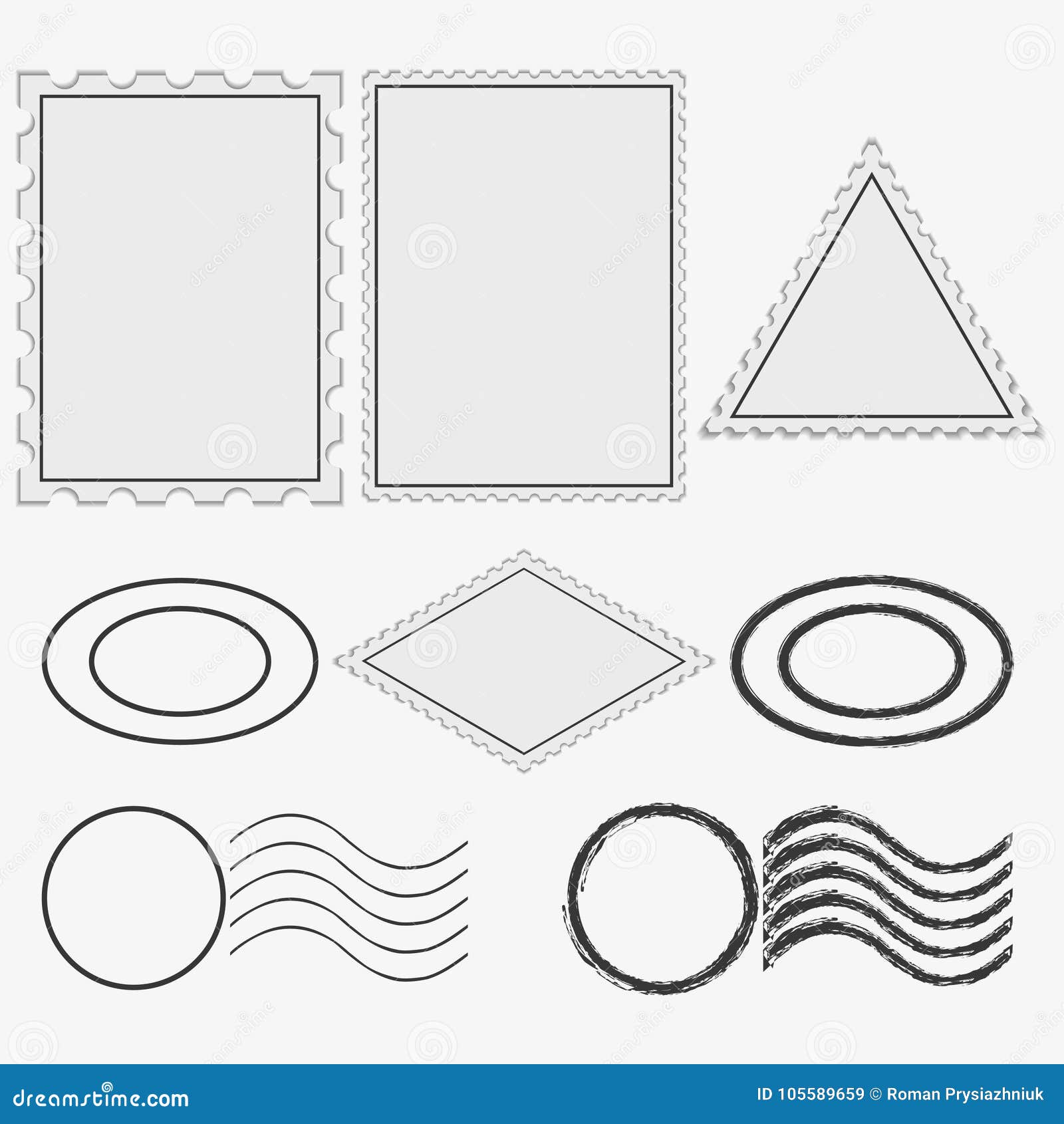 Lege Postzegels En Druk Uitstekend Poststempelskader Vector Vector ...