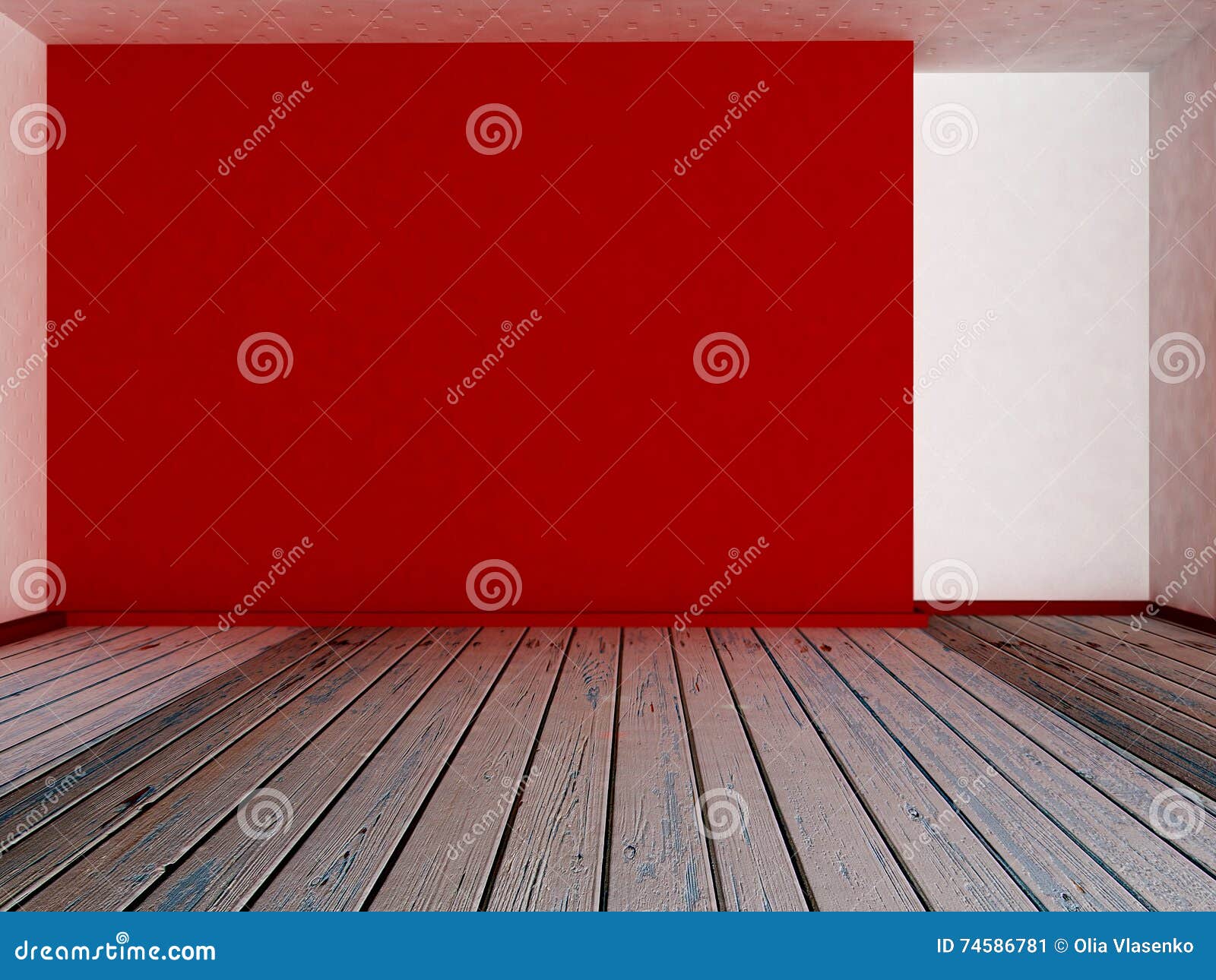 Lege Rode Muur in De 3d Ruimte, Stock Illustratie - Illustration of ...