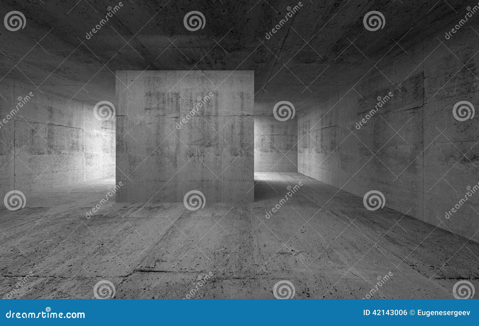 Lege Ruimte, Donker Abstract Concreet Binnenland Stock Illustratie ...