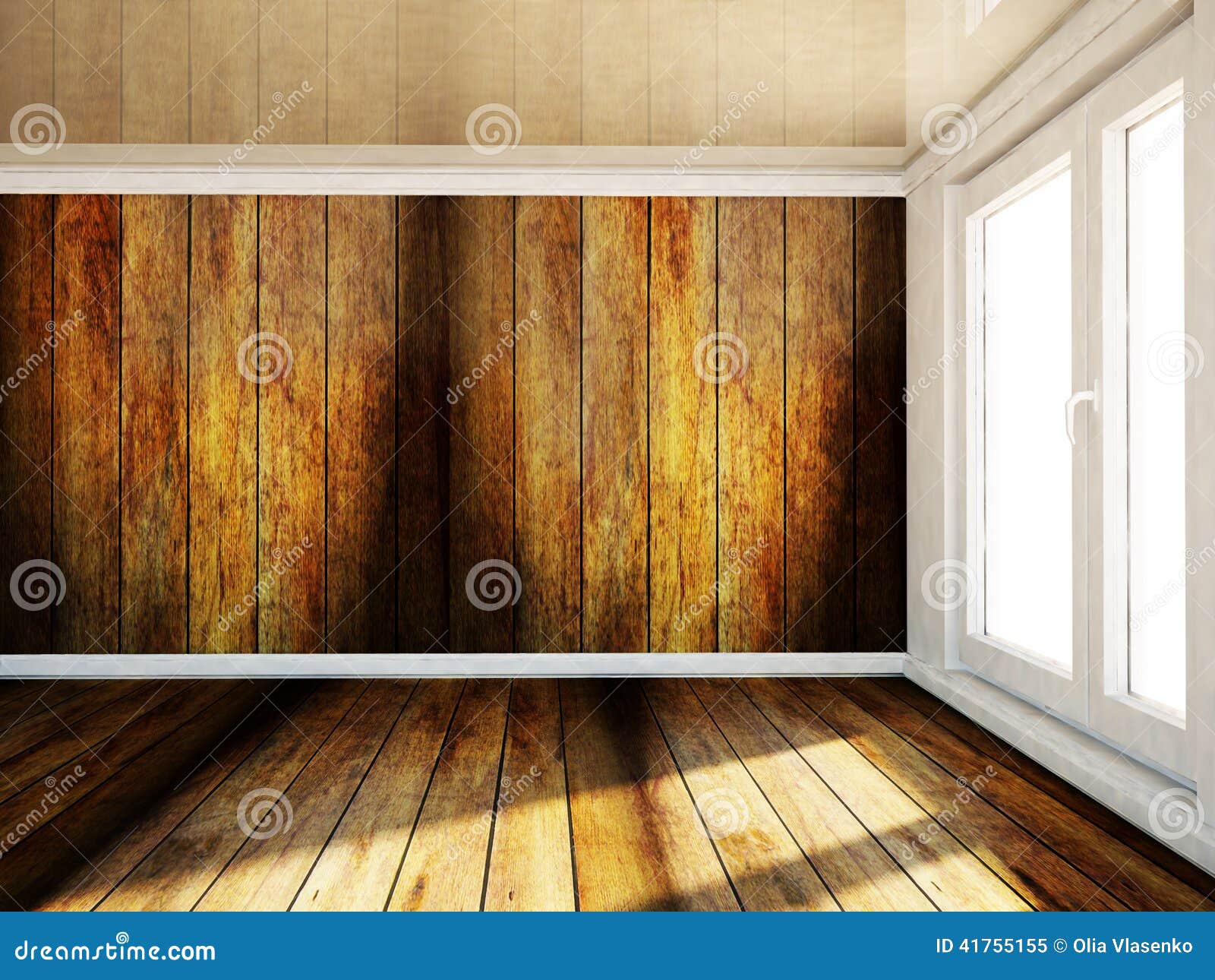 Lege Ruimte Met Een Groot Venster Stock Illustratie - Illustration of ...