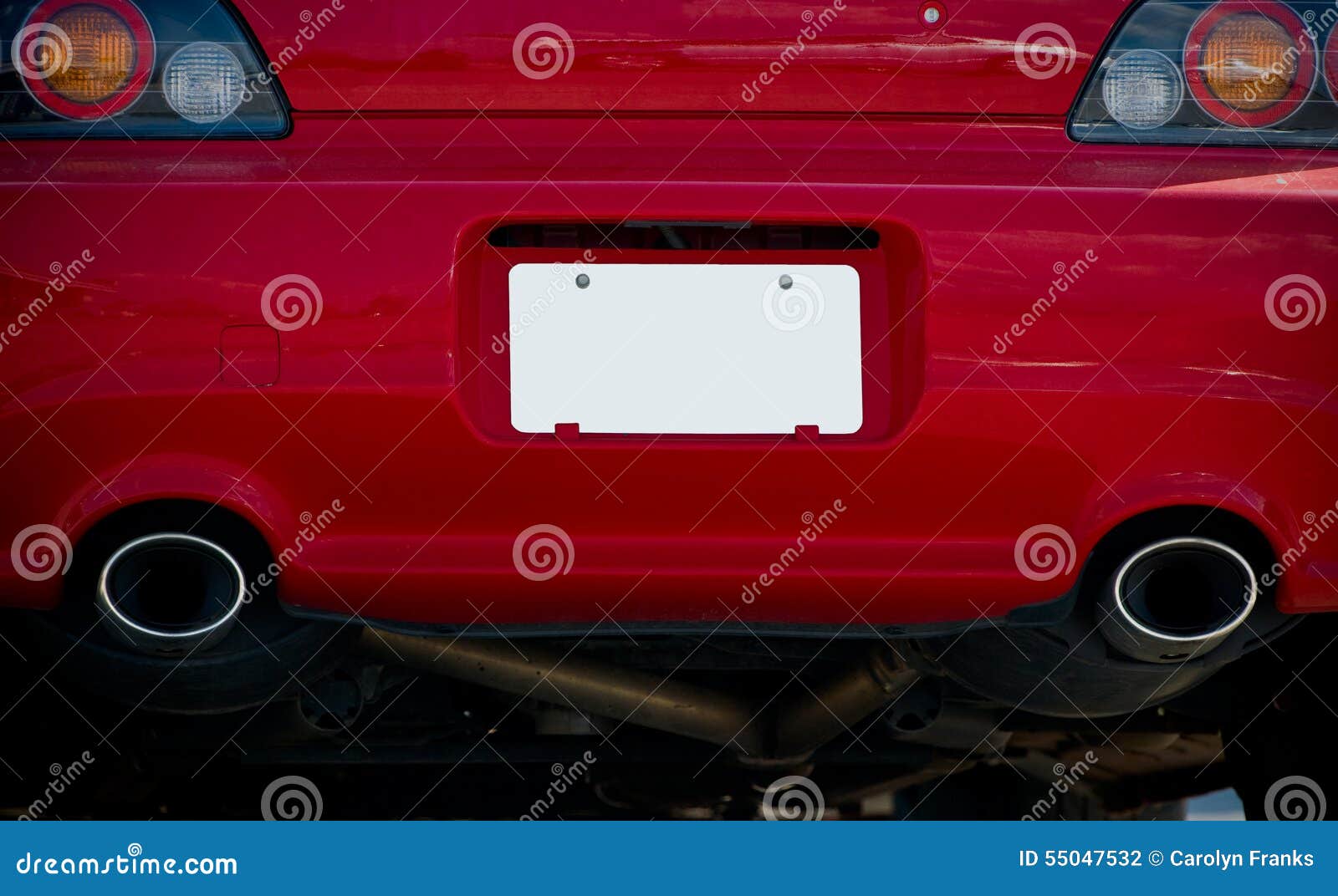 Lege Witte Nummerplaat Op Rode Autobumper Stock Foto - Image of bumper ...