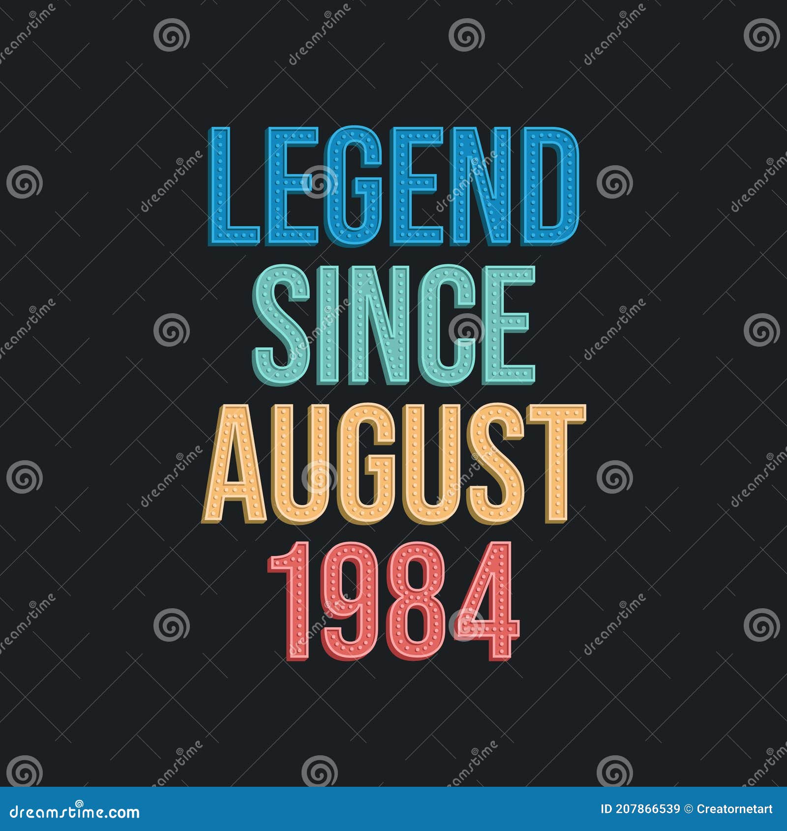 Legend since August 1984 - Retro Vintage Birthday Typography Design for ...