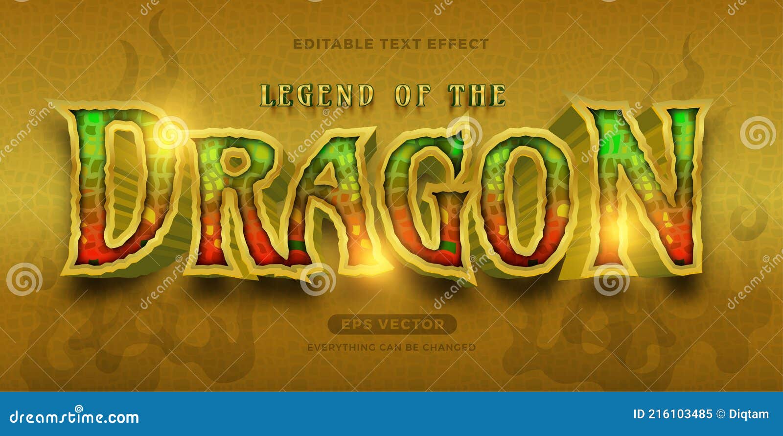 Legend of the Dragon Text Effect Stock Vector - Illustration of china ...