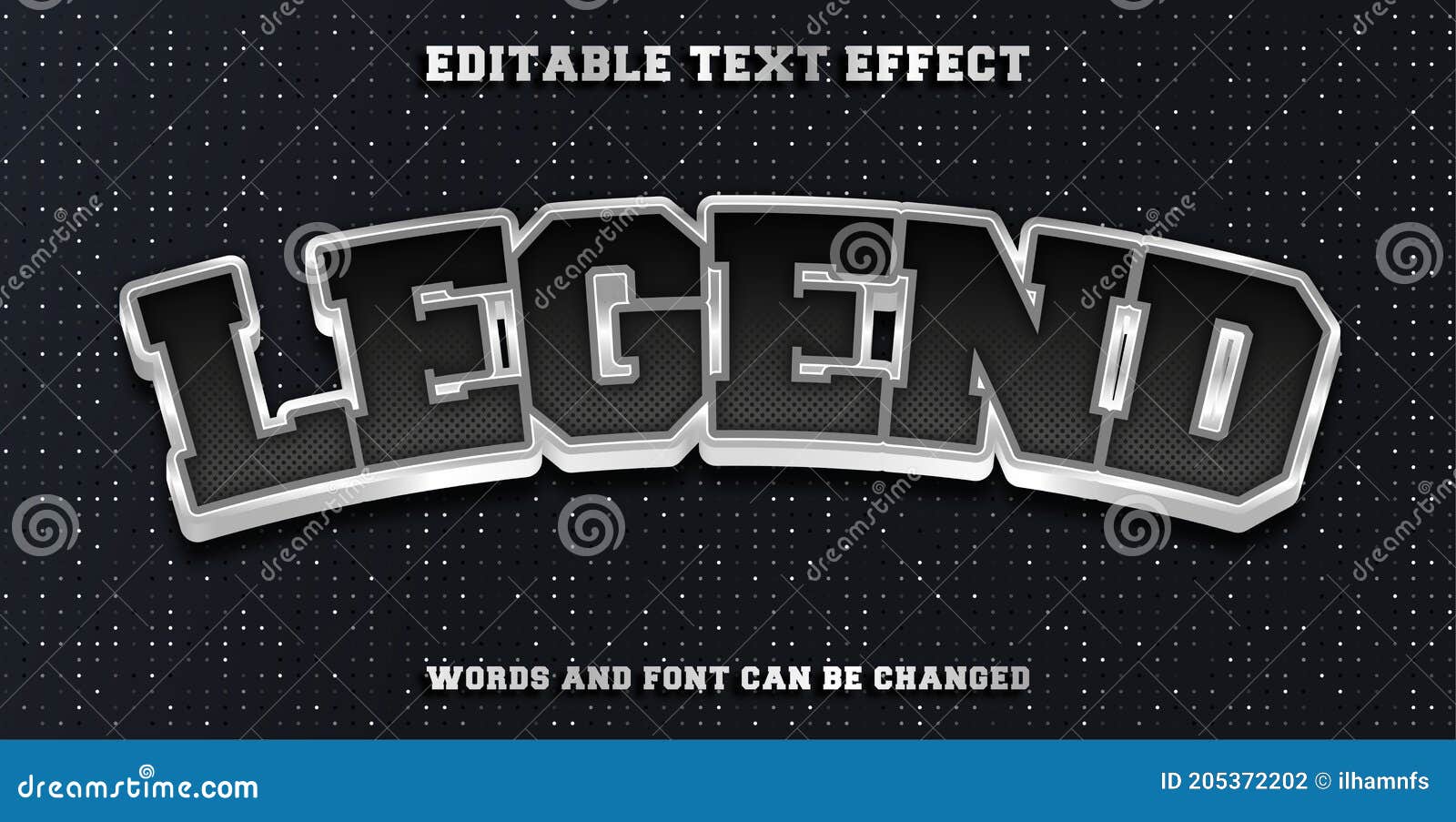 Legend Editable Text Effect Style Stock Vector - Illustration of ...