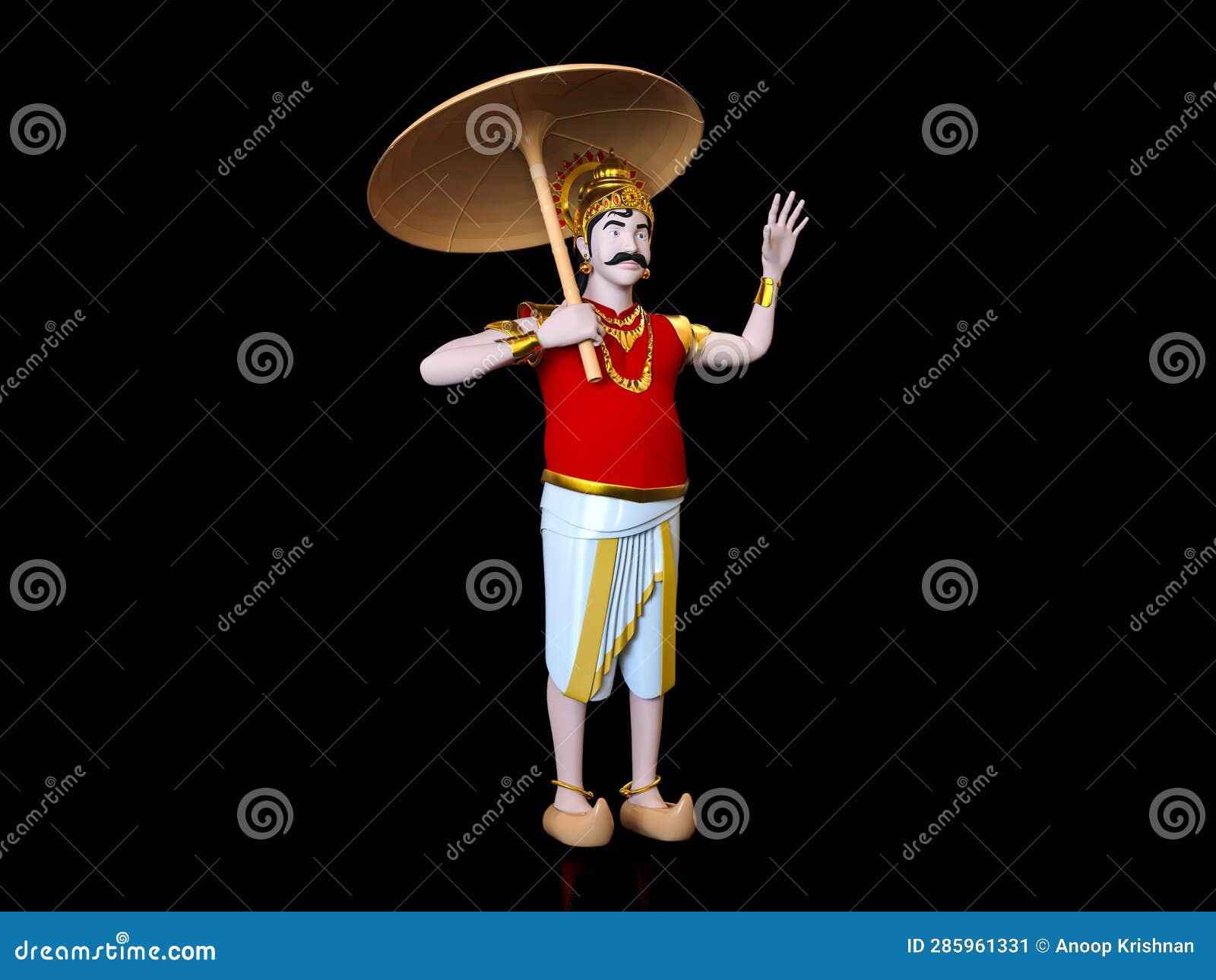 The Legend of King Mahabali Stock Illustration - Illustration of onam ...
