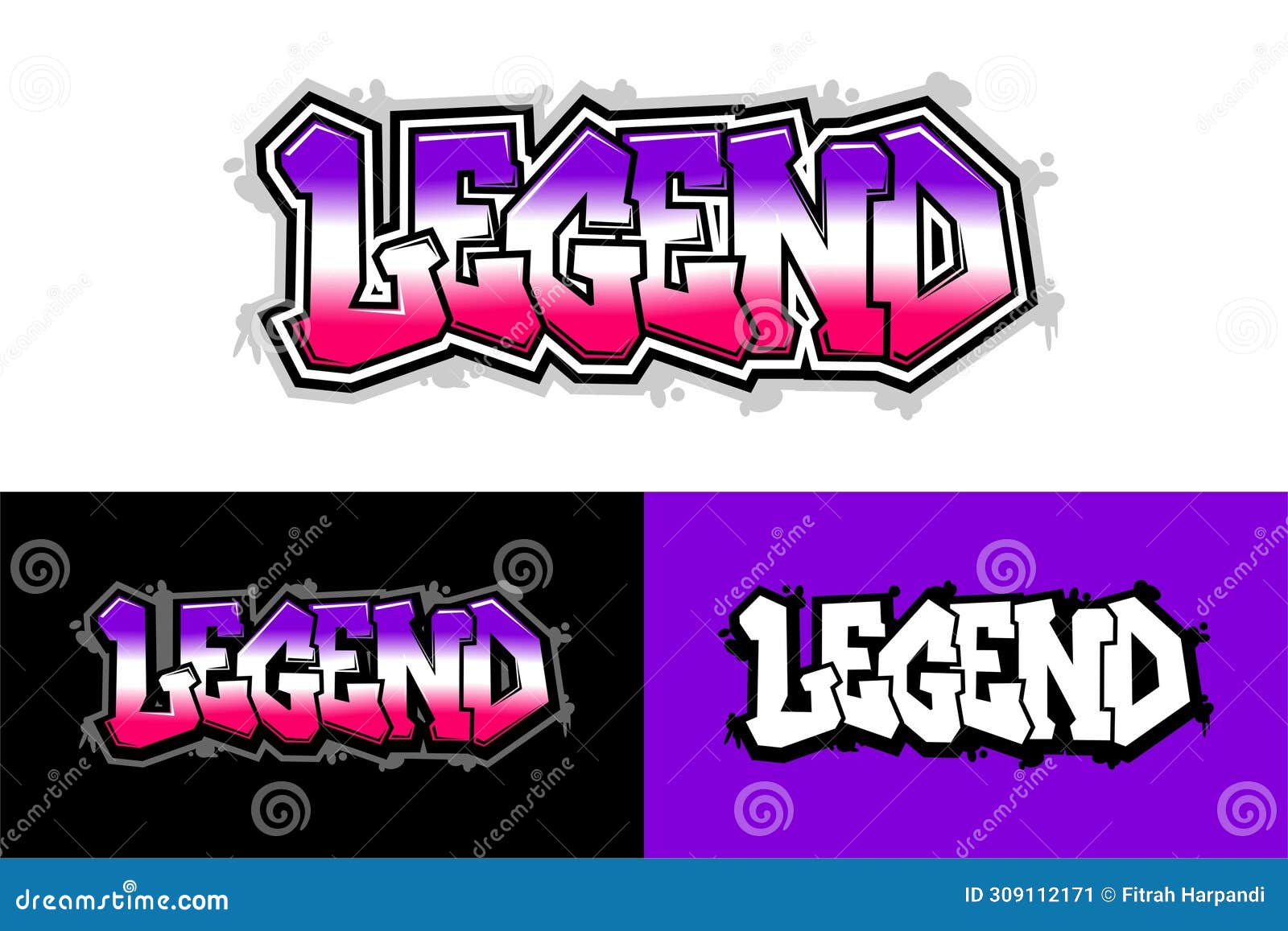 Legend Lettering Word Graffiti Style Vector Design Stock Vector ...