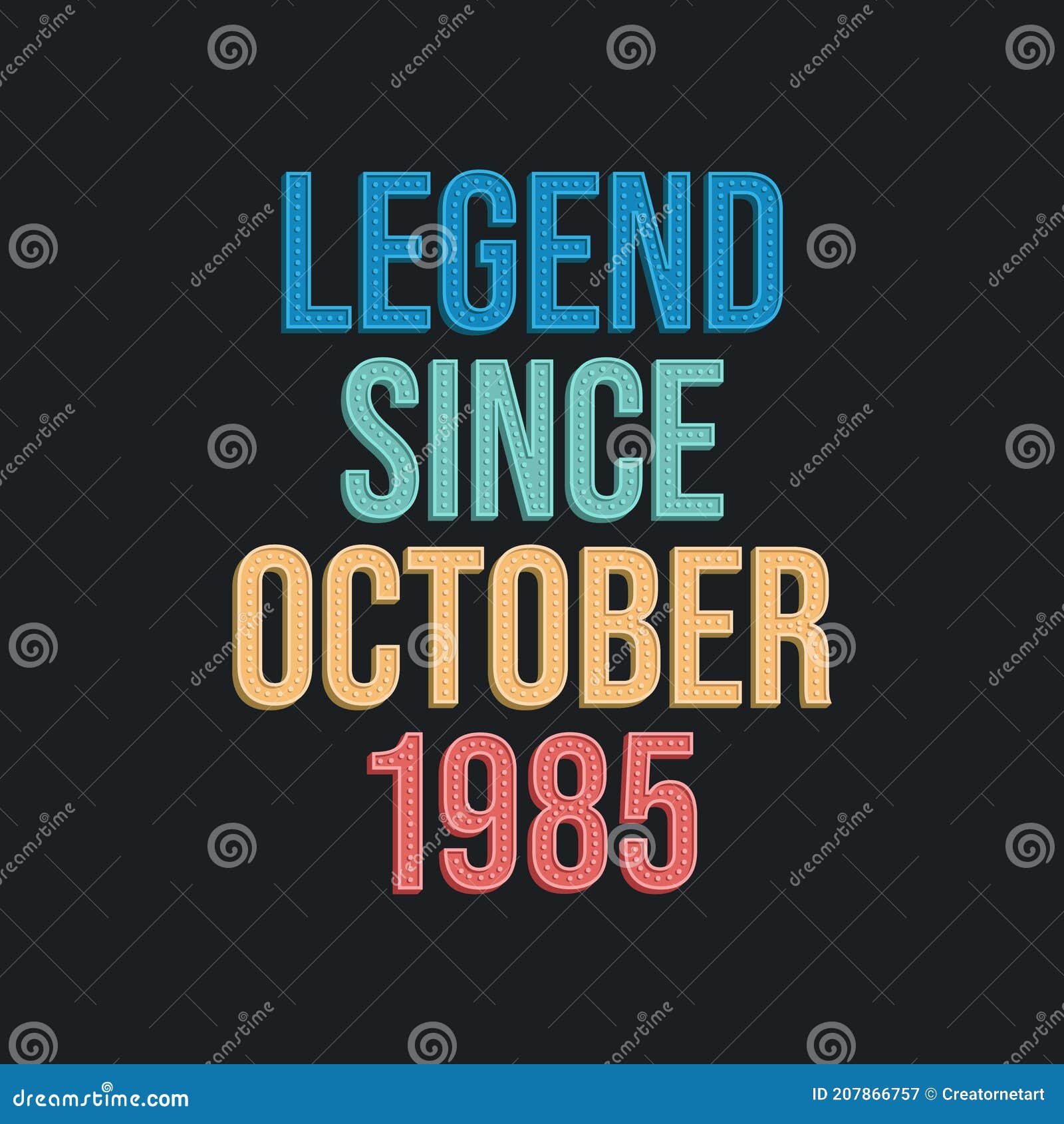 Legend since October 1985 - Retro Vintage Birthday Typography Design ...